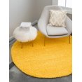 Unique Loom Solid Shag Collection Area Rug (8' Round Tuscan Sun Yellow ...