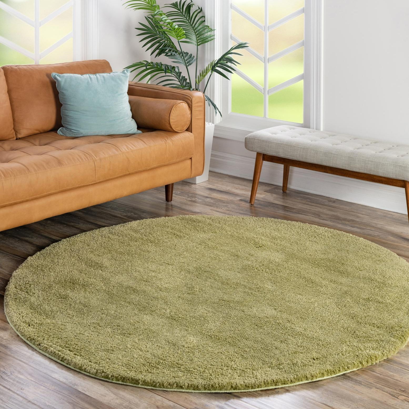 Unique Loom Solo Collection Area Rug - Calabasas (7' 10" Round Light ...