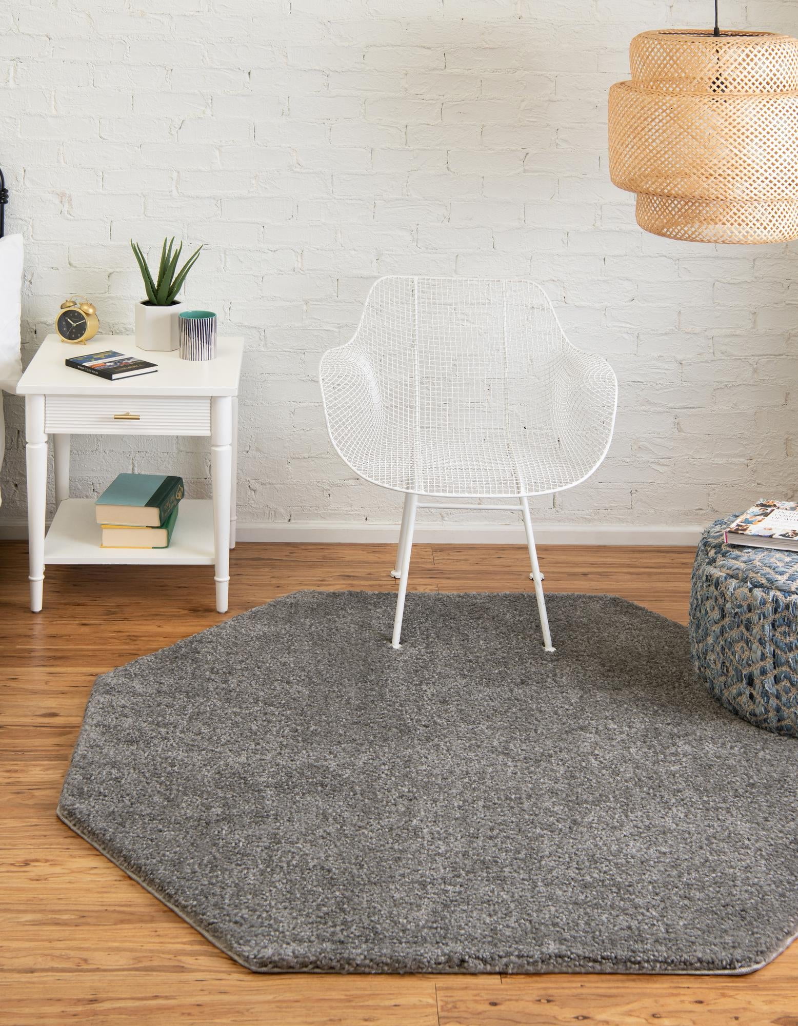 Unique Loom Solo Collection Area Rug - Calabasas (7' 11" Octagon Gray ...