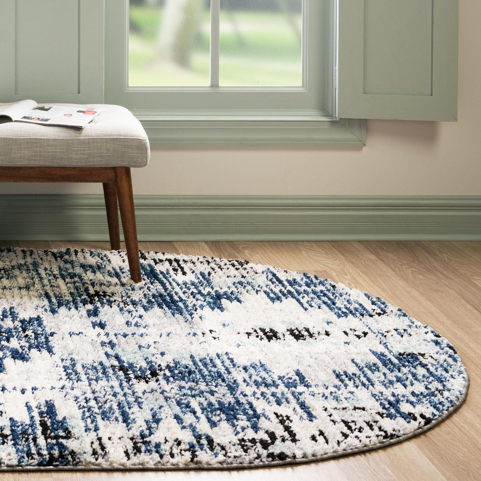 Unique Loom Tucson Collection Area Rug - Sonora (8' x 10' Oval Blue ...