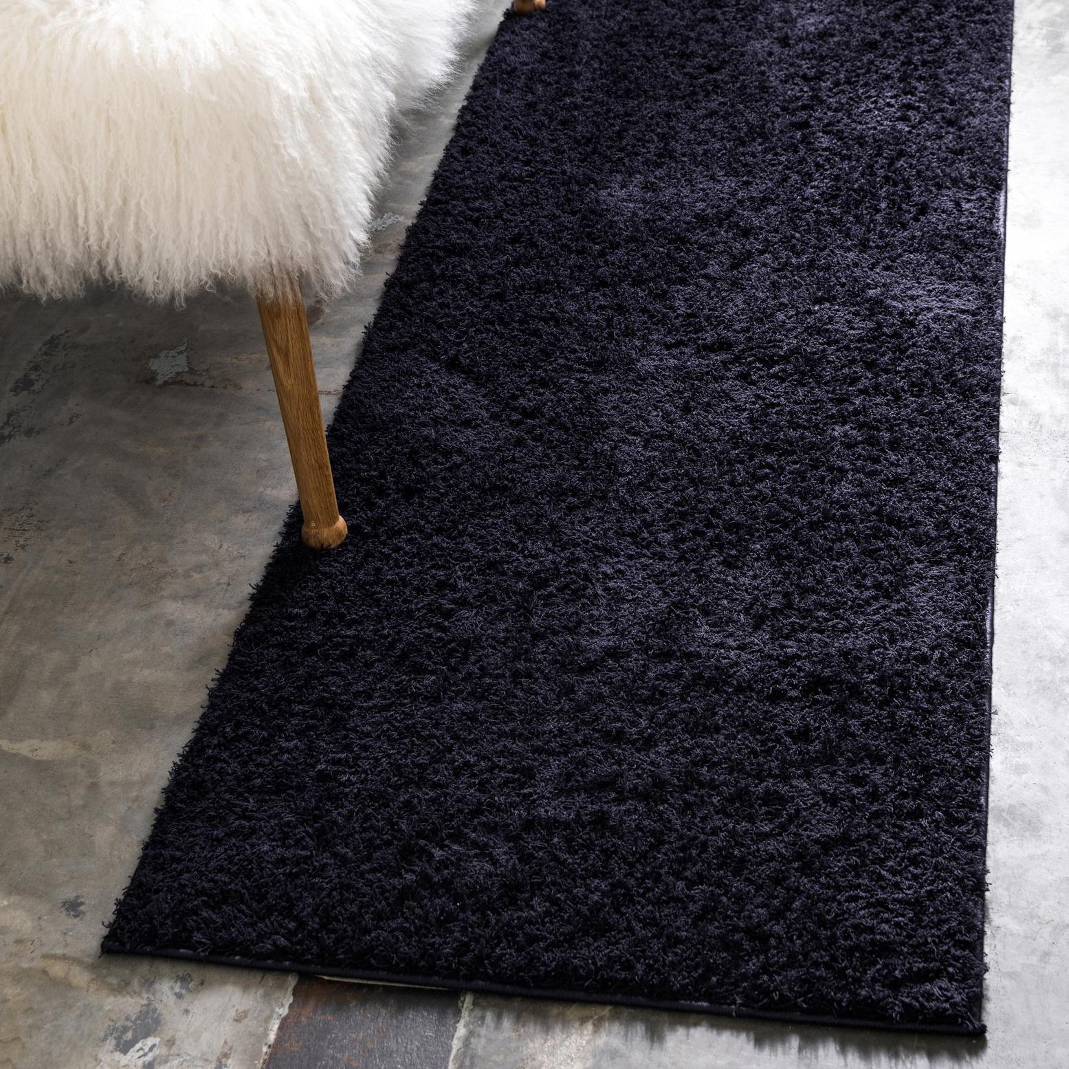 Unique Loom Studio Solid Shag Collection Area Rug - Sky (2' x 6' 9 ...