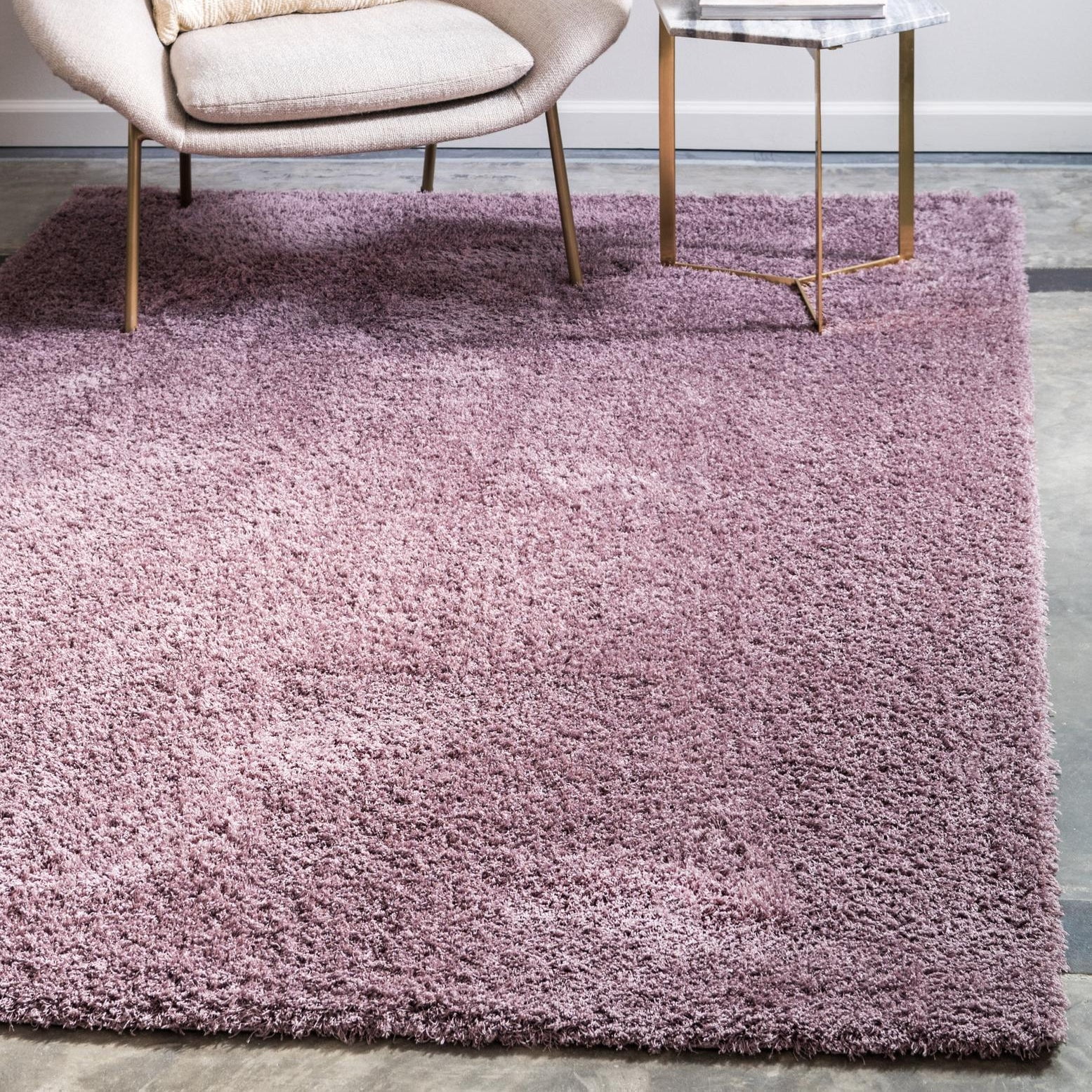 Unique Loom Sky Studio Shag Rug, Mauve/Violet 8'x10', Ideal for Living ...