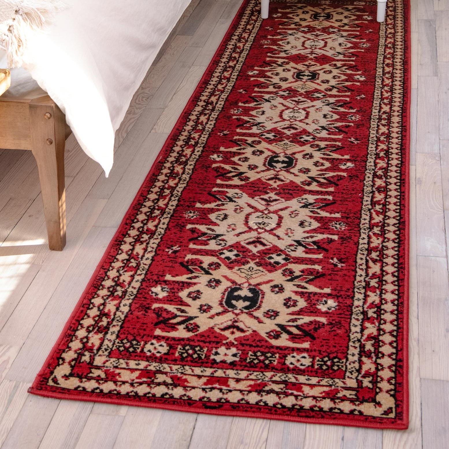 Unique Loom Taftan Collection Area Rug - Oasis (2' x 8' 2" Runner Red ...