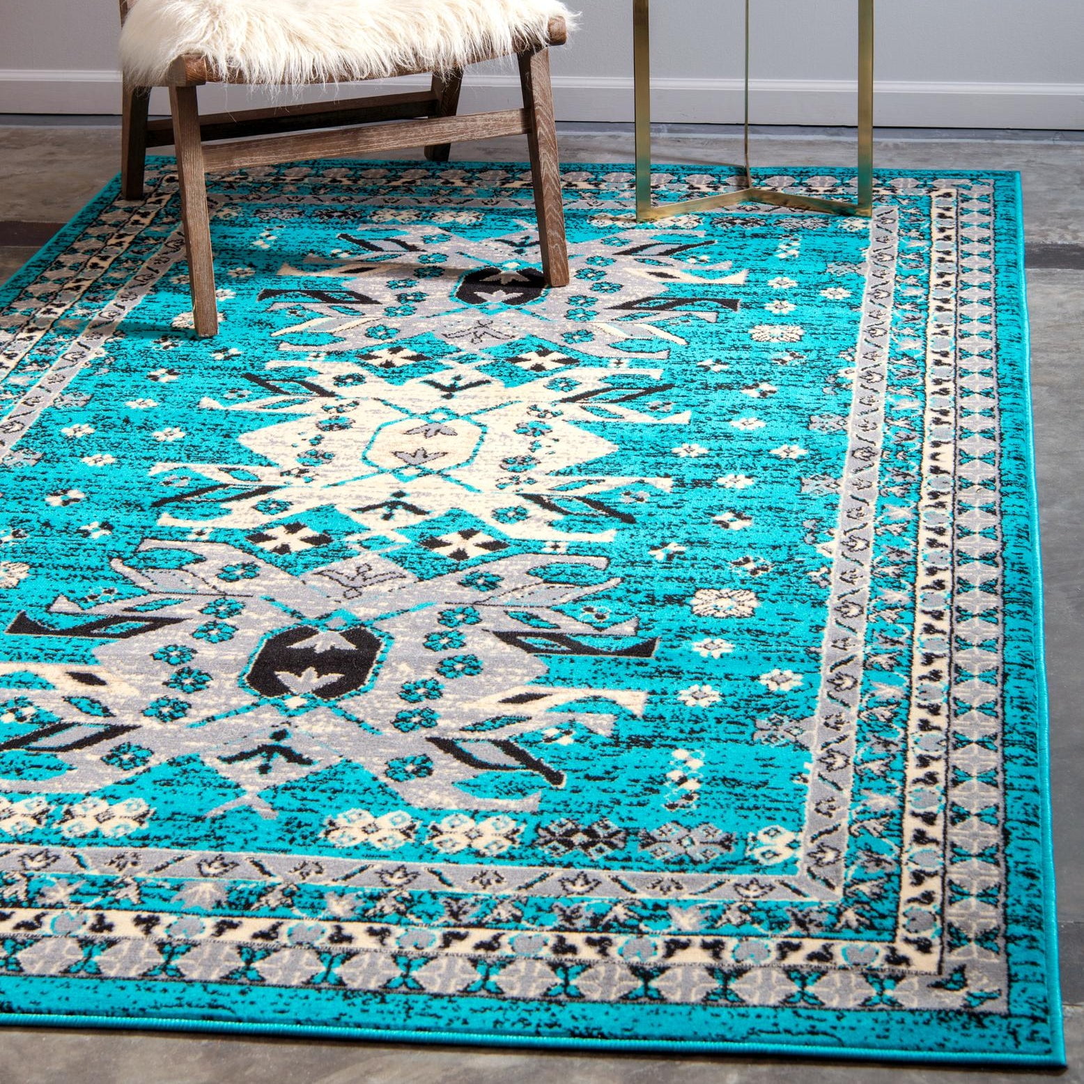 Unique Loom Taftan Collection Area Rug - Oasis (7' 1" x 10' Rectangle ...