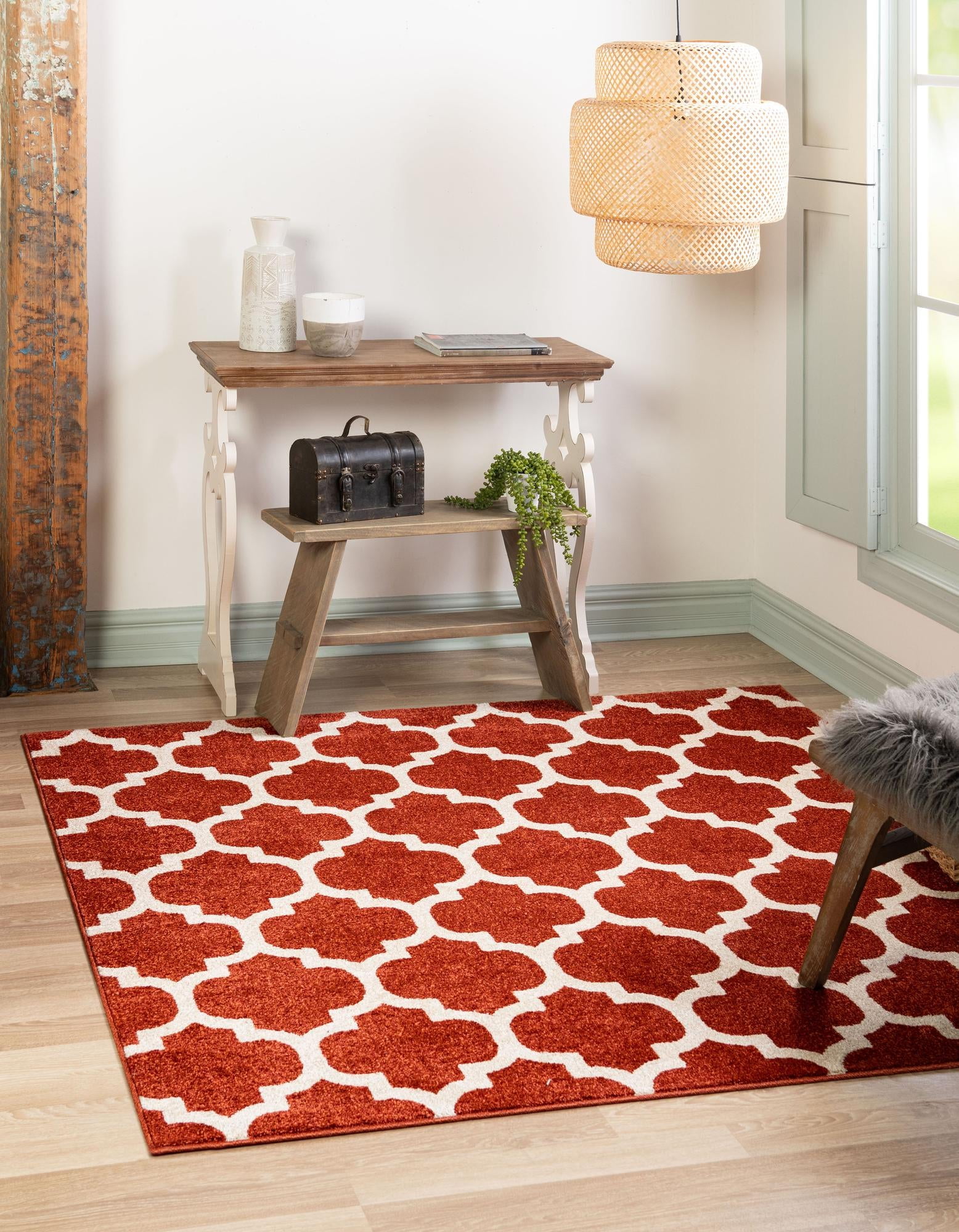 Unique Loom Trellis Collection Area Rug - Philadelphia (8' Square Light ...