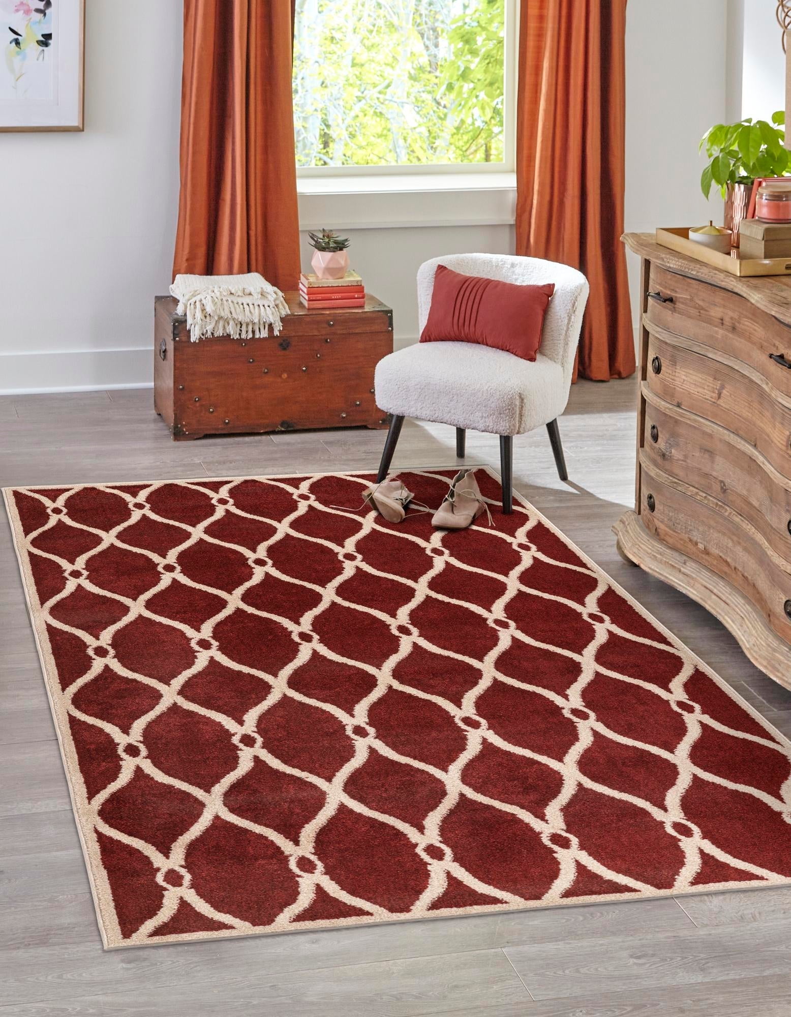 Unique Loom Trellis Collection Area Rug - Seattle (5' 1" x 8' Rectangle ...