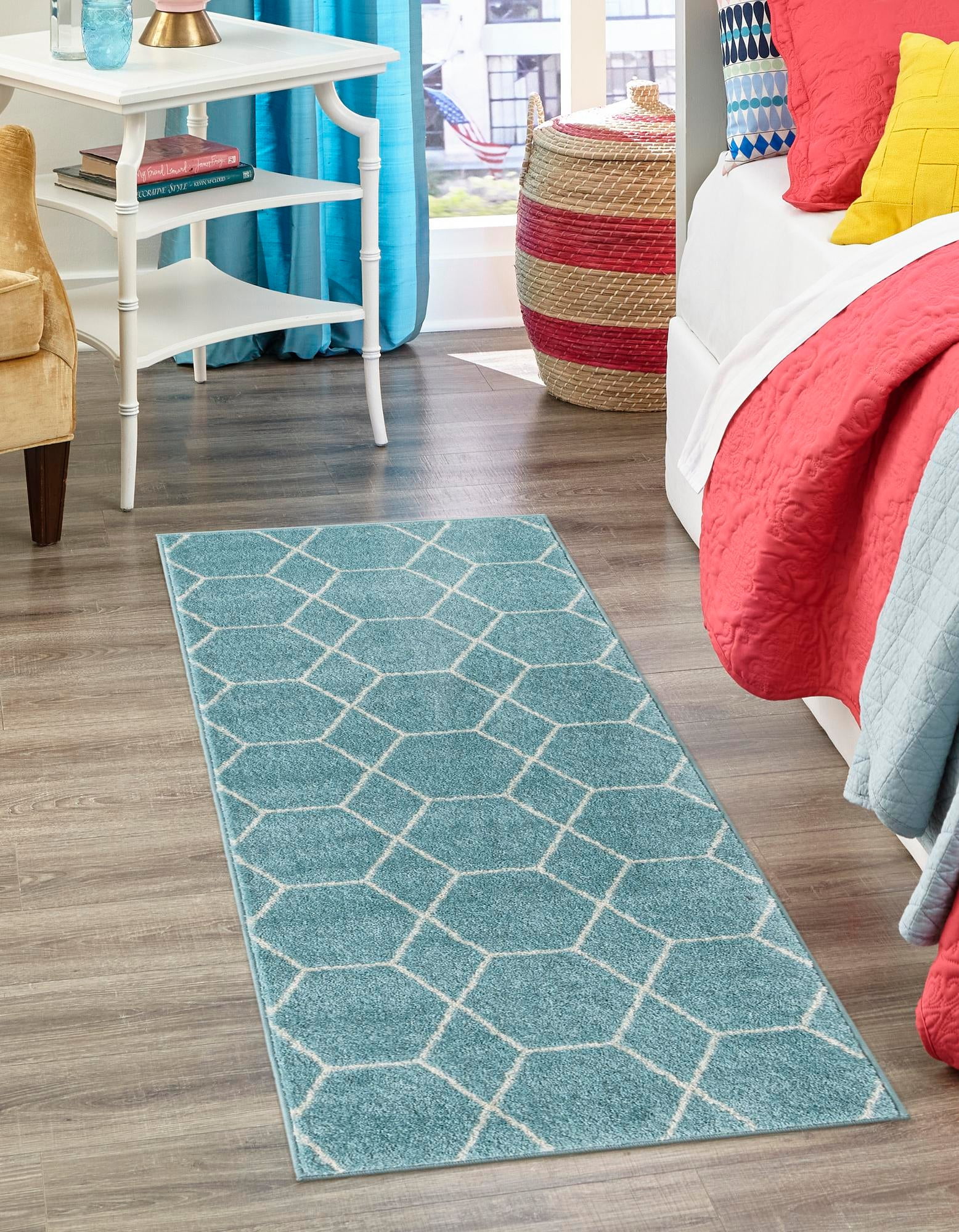 Unique Loom Trellis Frieze Collection Area Rug - Geometric (2' x 6' 1 ...