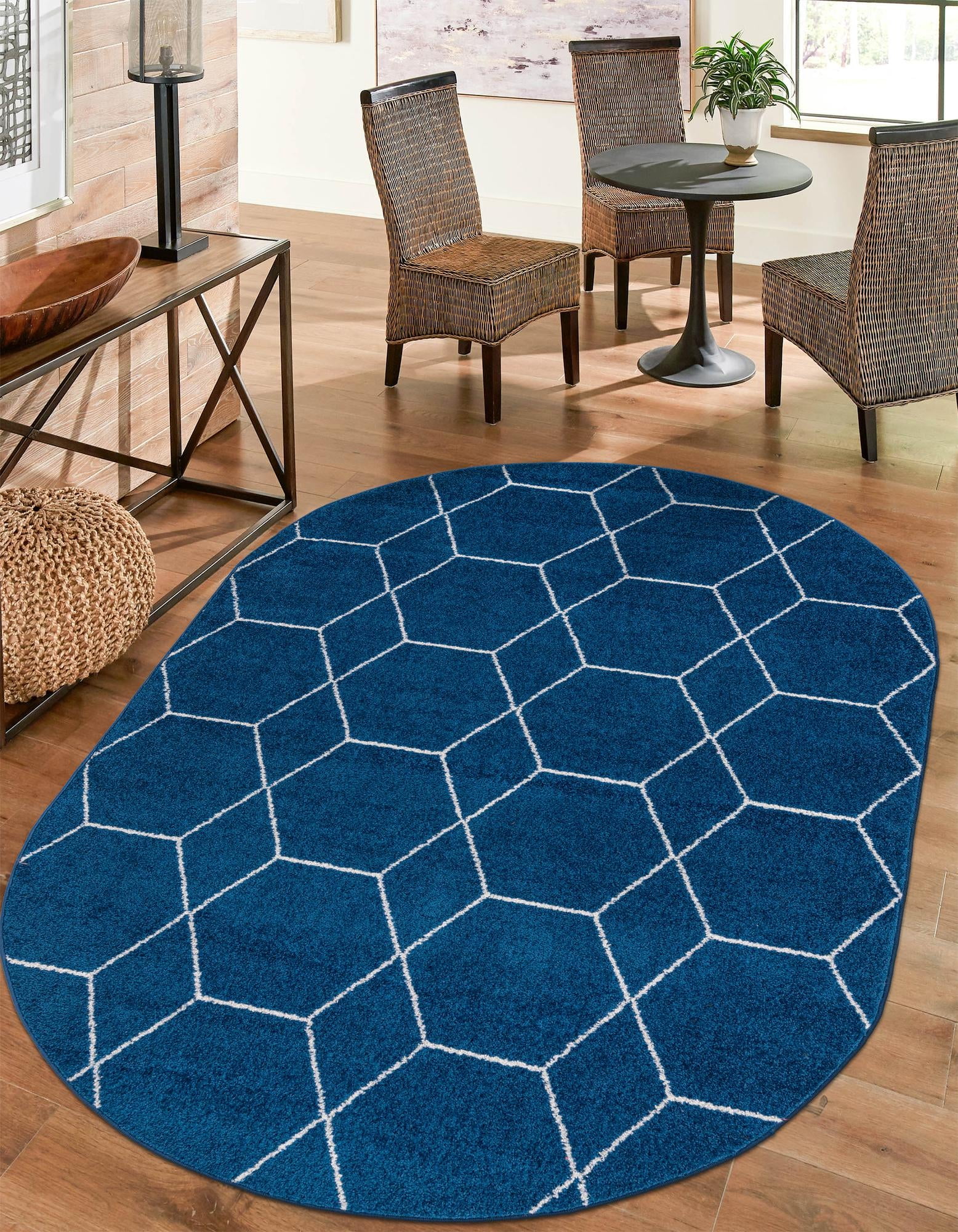 Unique Loom Trellis Frieze Collection Area Rug - Geometric (4' x 6 ...