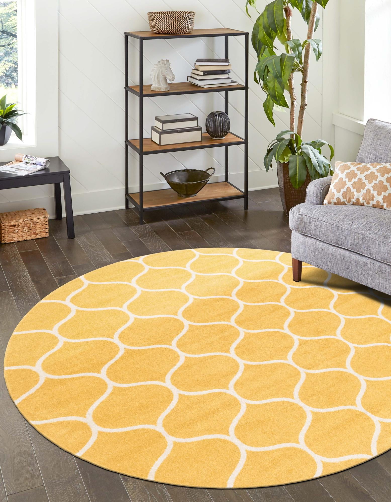 Unique Loom Trellis Frieze Collection Area Rug - Rounded (5' 1