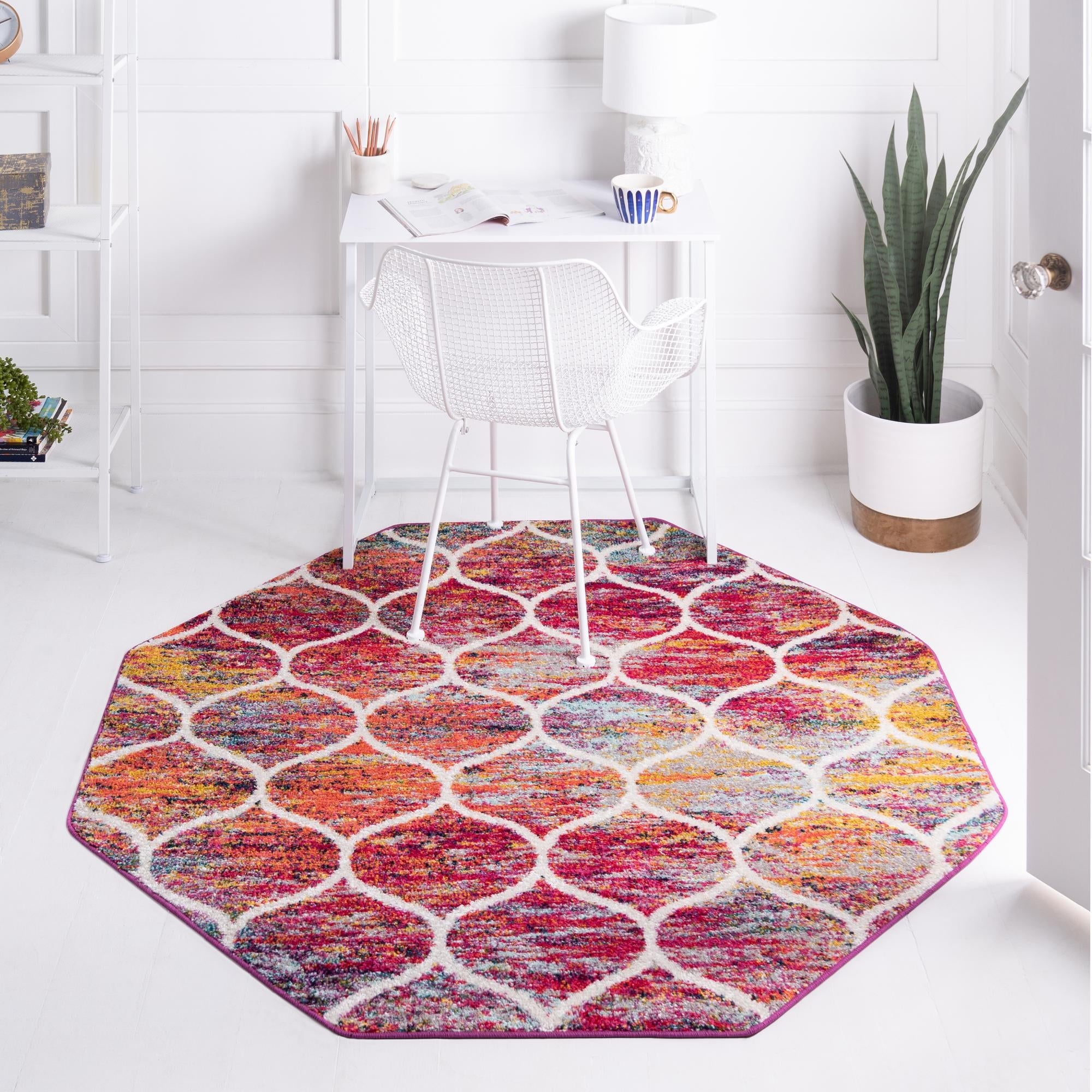 Unique Loom Trellis Frieze Collection Area Rug - Rounded (5' Octagon ...