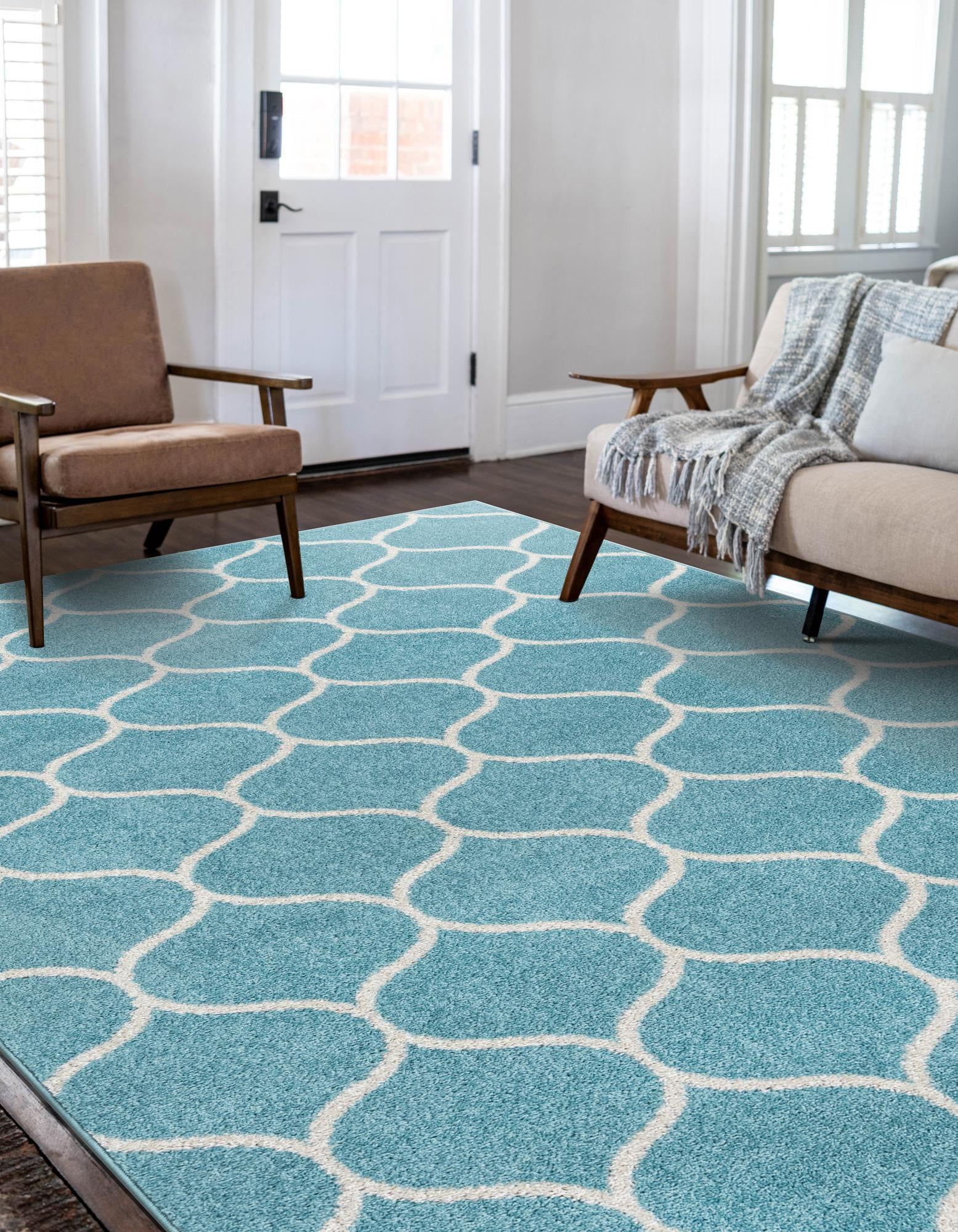 Unique Loom Trellis Frieze Collection Area Rug - Rounded (6' 1" x 9 ...
