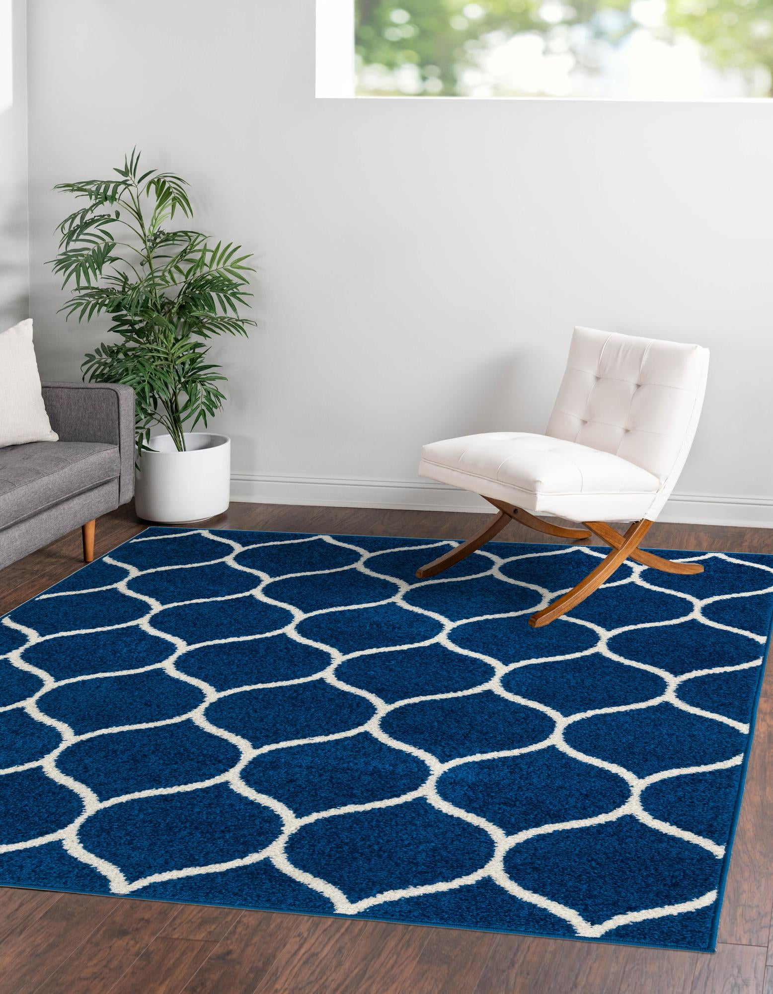 Unique Loom Trellis Frieze Collection Area Rug - Rounded (7' 10" Square ...