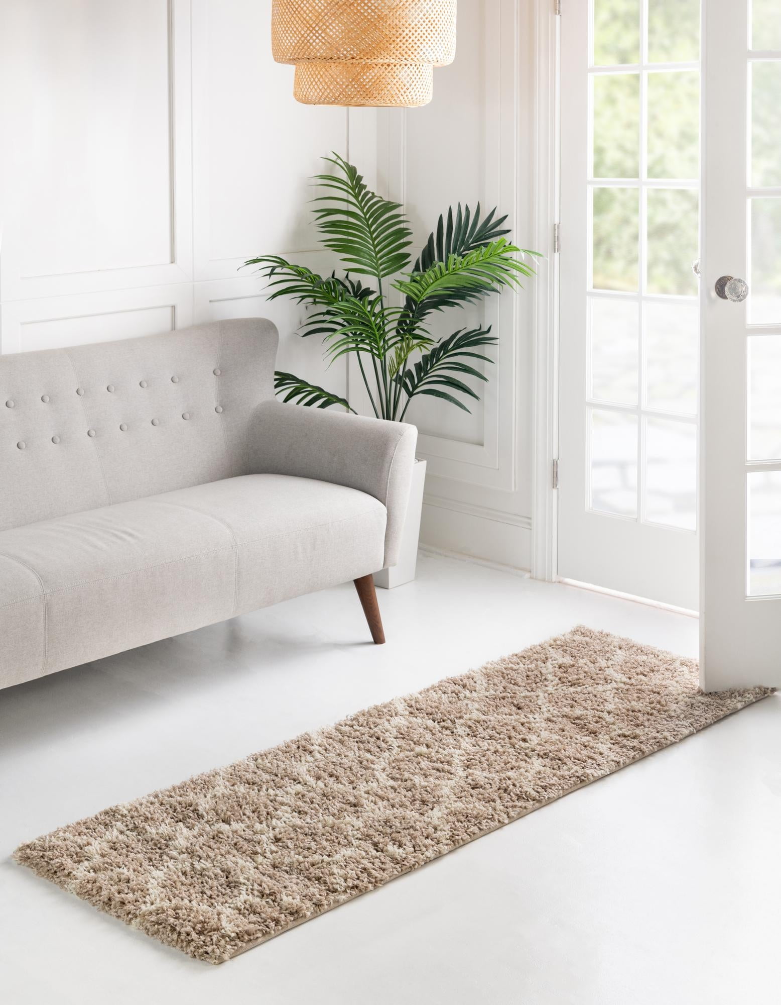 Unique Loom Trellis Shag Collection Area Rug - Ruby (2' 7" x 10' Runner ...