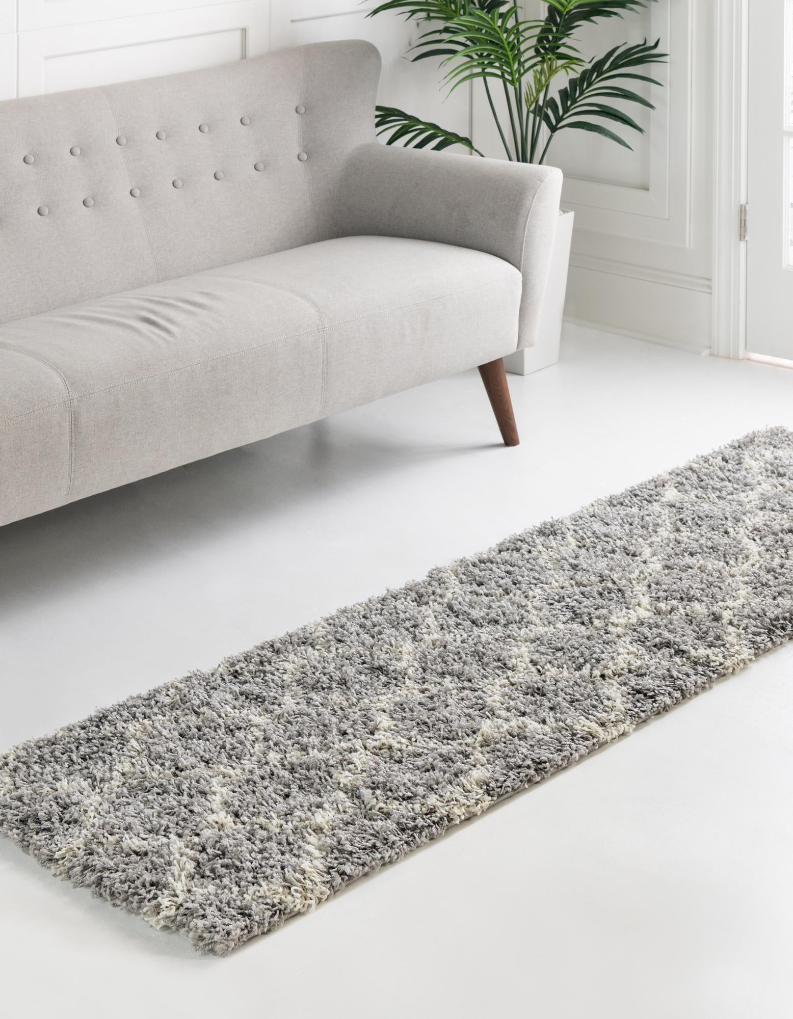 Unique Loom Trellis Shag Collection Area Rug - Ruby (2' 7" x 12' Runner ...