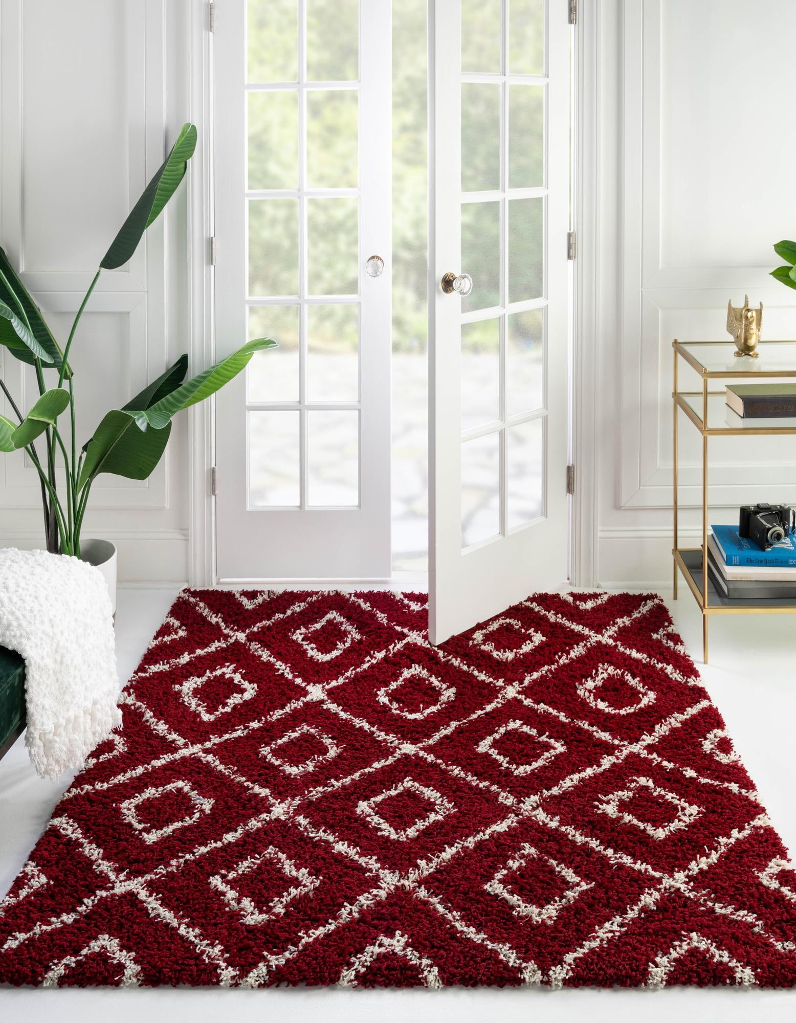 Unique Loom Trellis Shag Collection Area Rug - Ruth (10' Square ...