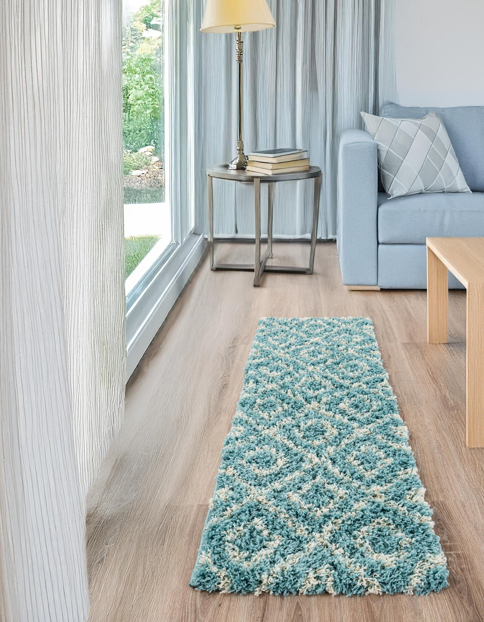 Unique Loom Trellis Shag Collection Area Rug - Ruth (2' x 5' Runner ...