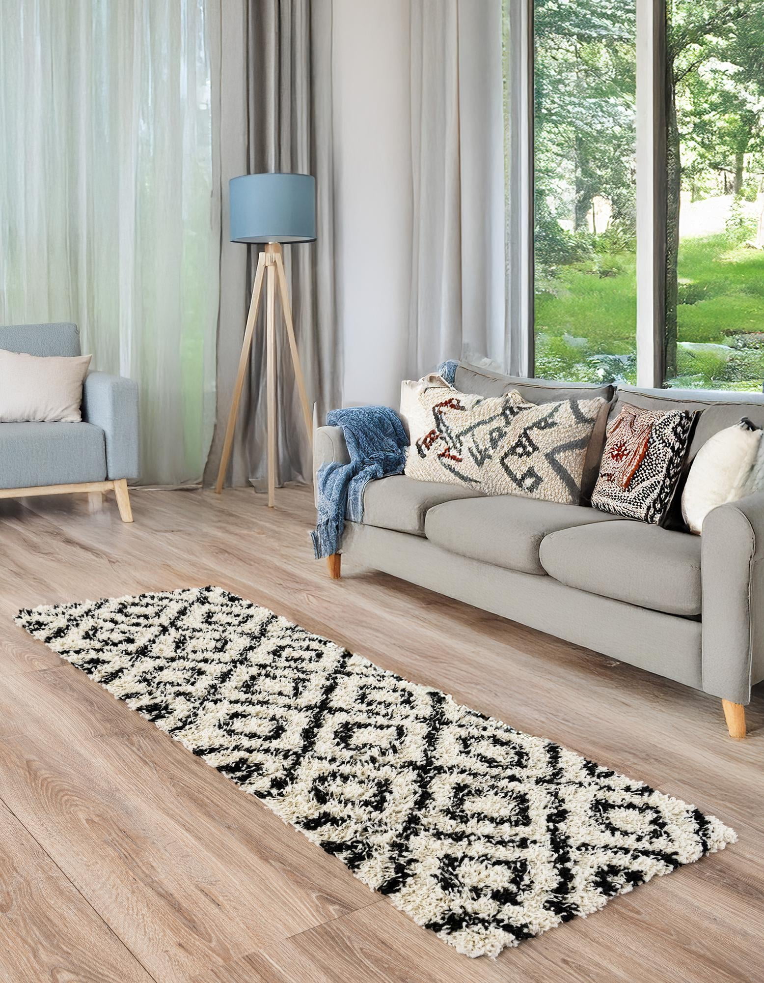 Unique Loom Trellis Shag Collection Area Rug - Ruth (2' x 5' Runner ...