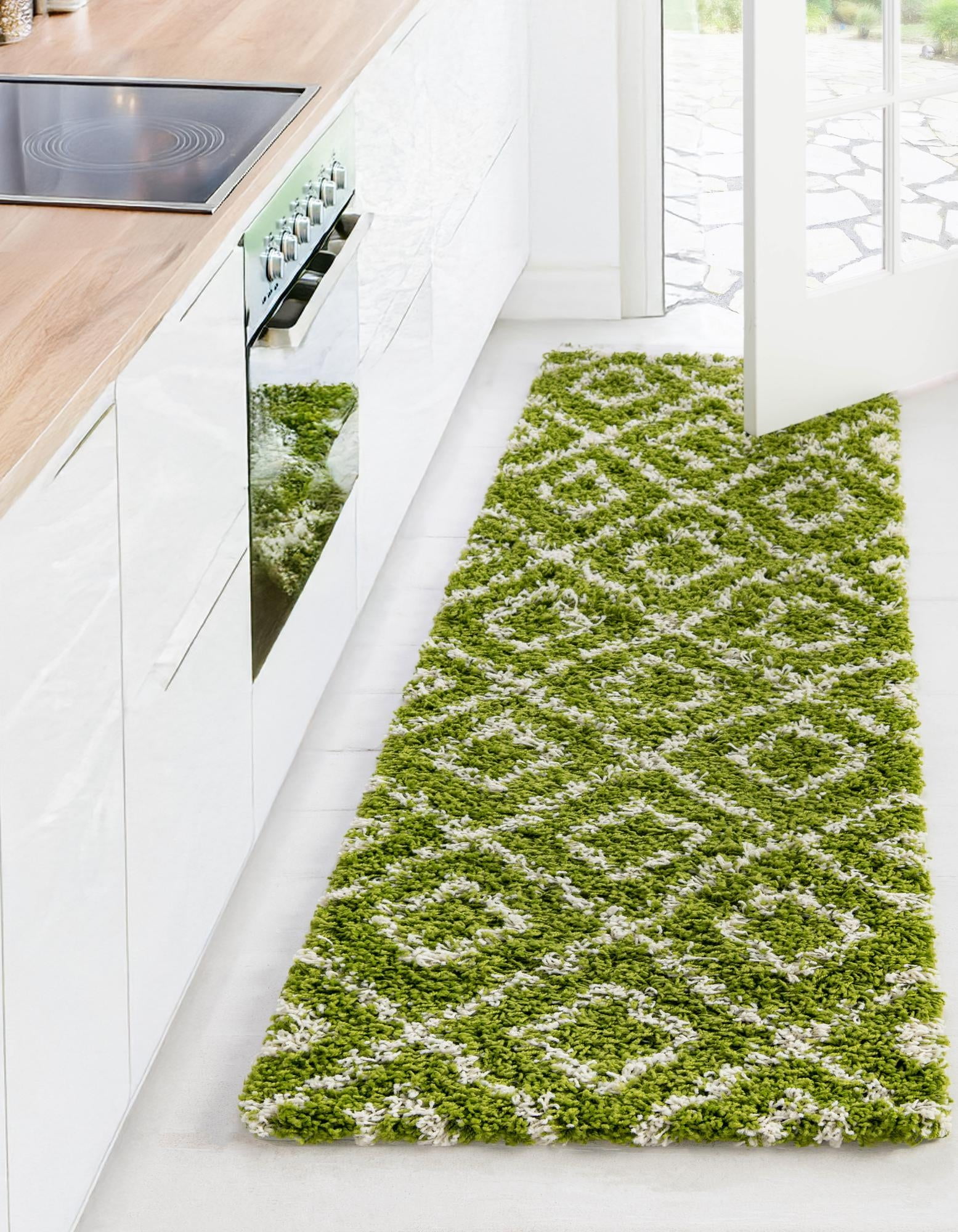 Unique Loom Trellis Shag Collection Area Rug - Ruth (2' x 7' Runner ...