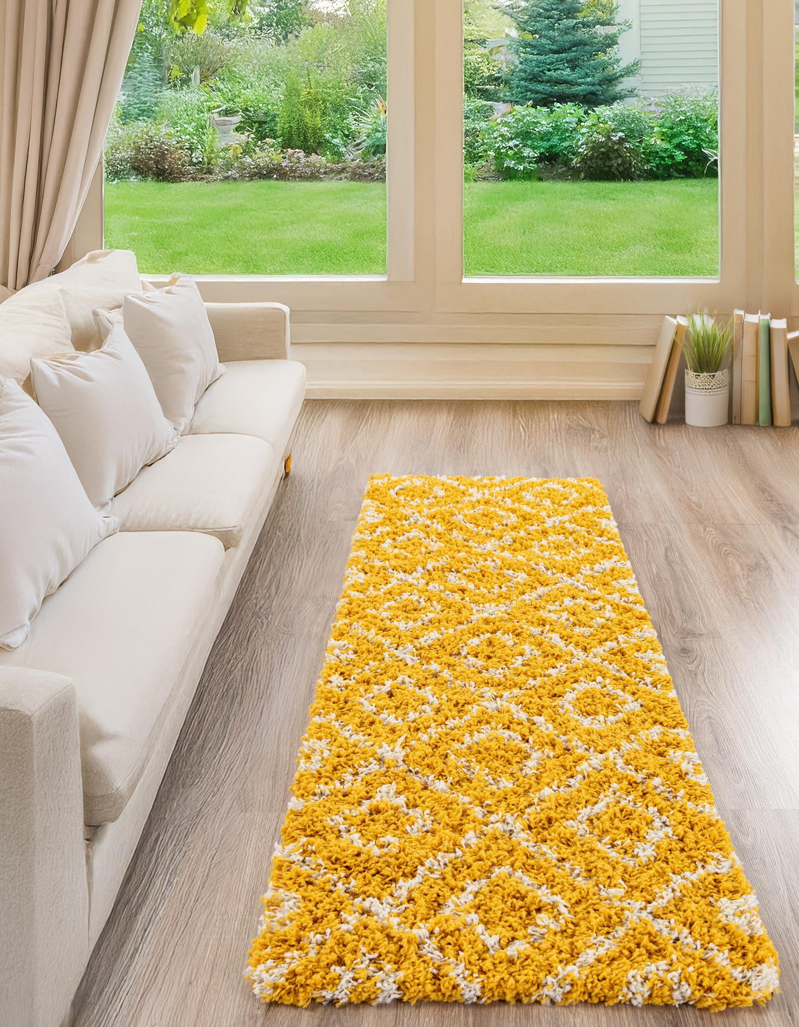 Unique Loom Trellis Shag Collection Area Rug - Ruth (2' x 7' Runner ...