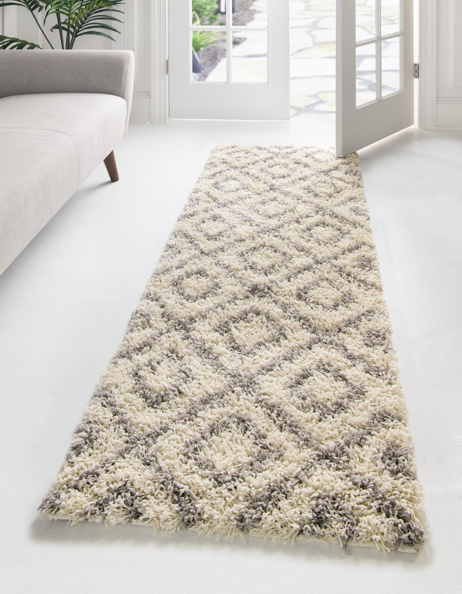 Unique Loom Trellis Shag Collection Area Rug - Ruth (2' x 8' Runner ...