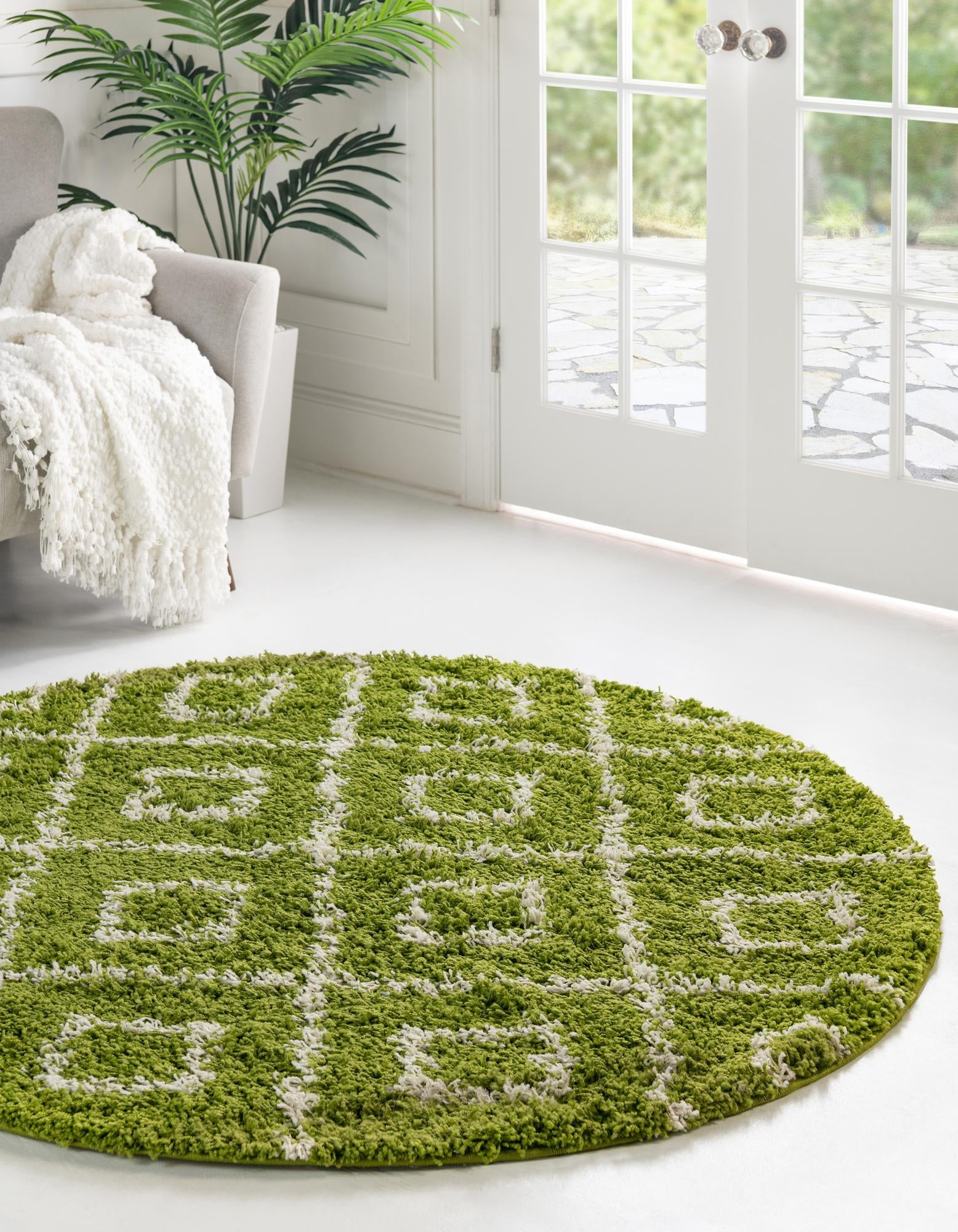 Unique Loom Trellis Shag Collection Area Rug - Ruth (3' 3