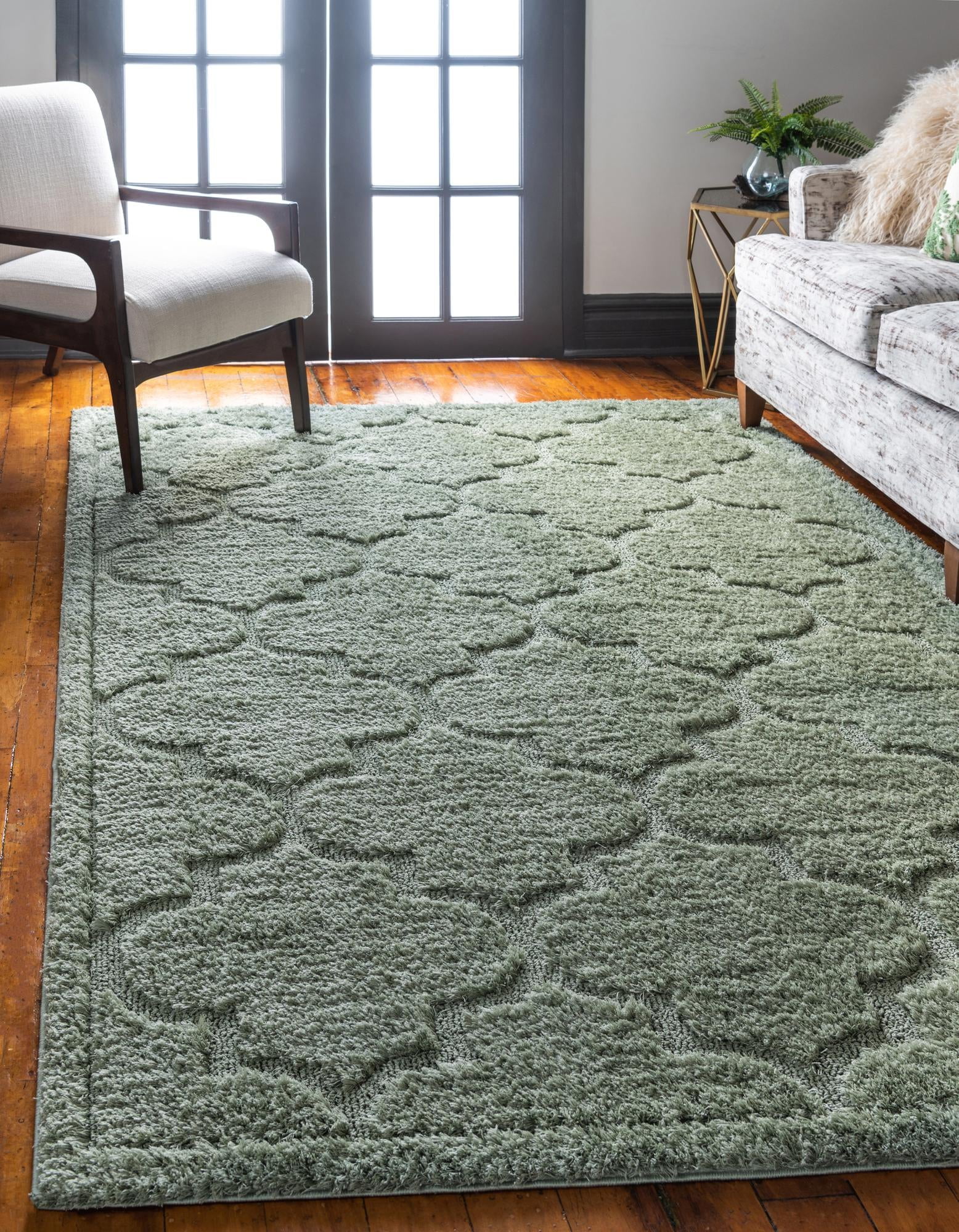 Unique Loom Trellis Shag Collection Area Rug - Traditional (5' 1" x 8 ...