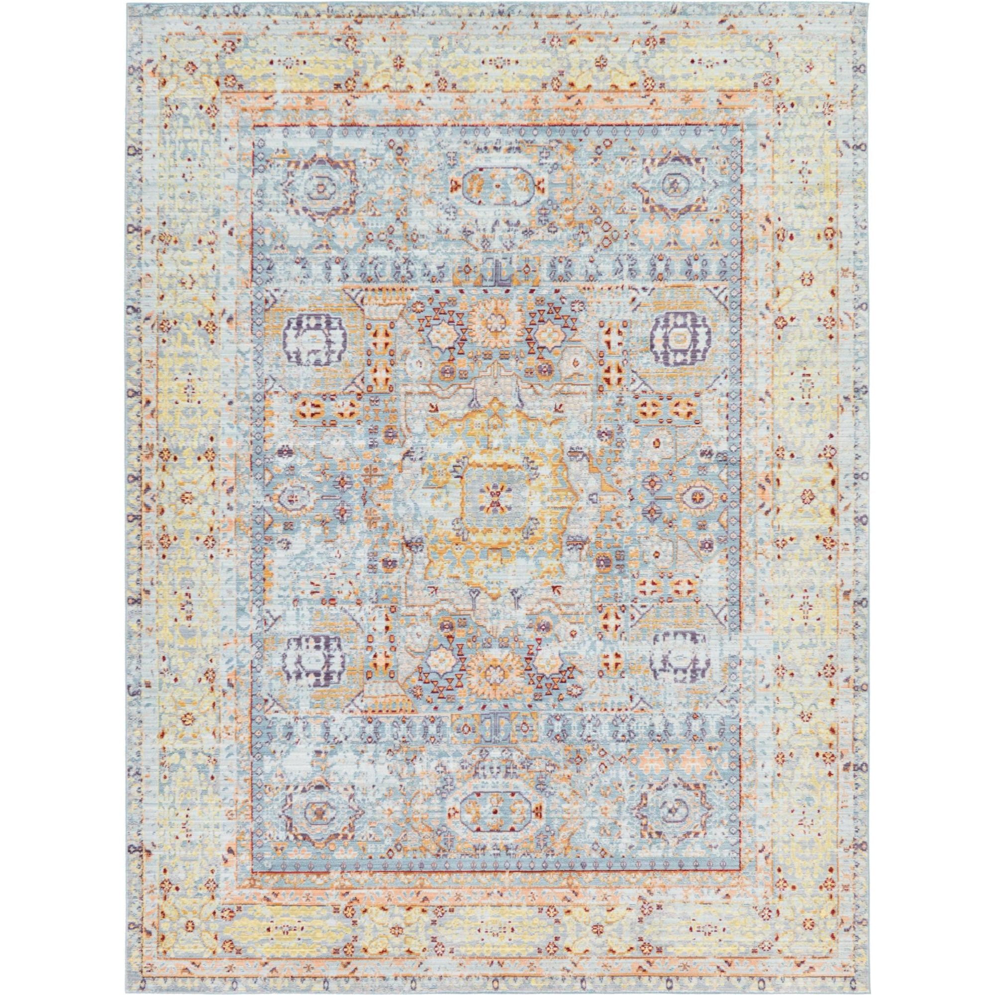 Unique Loom Tremolo Austin Rug Light Blue/Cream 7' 1" x 10' Rectangle ...