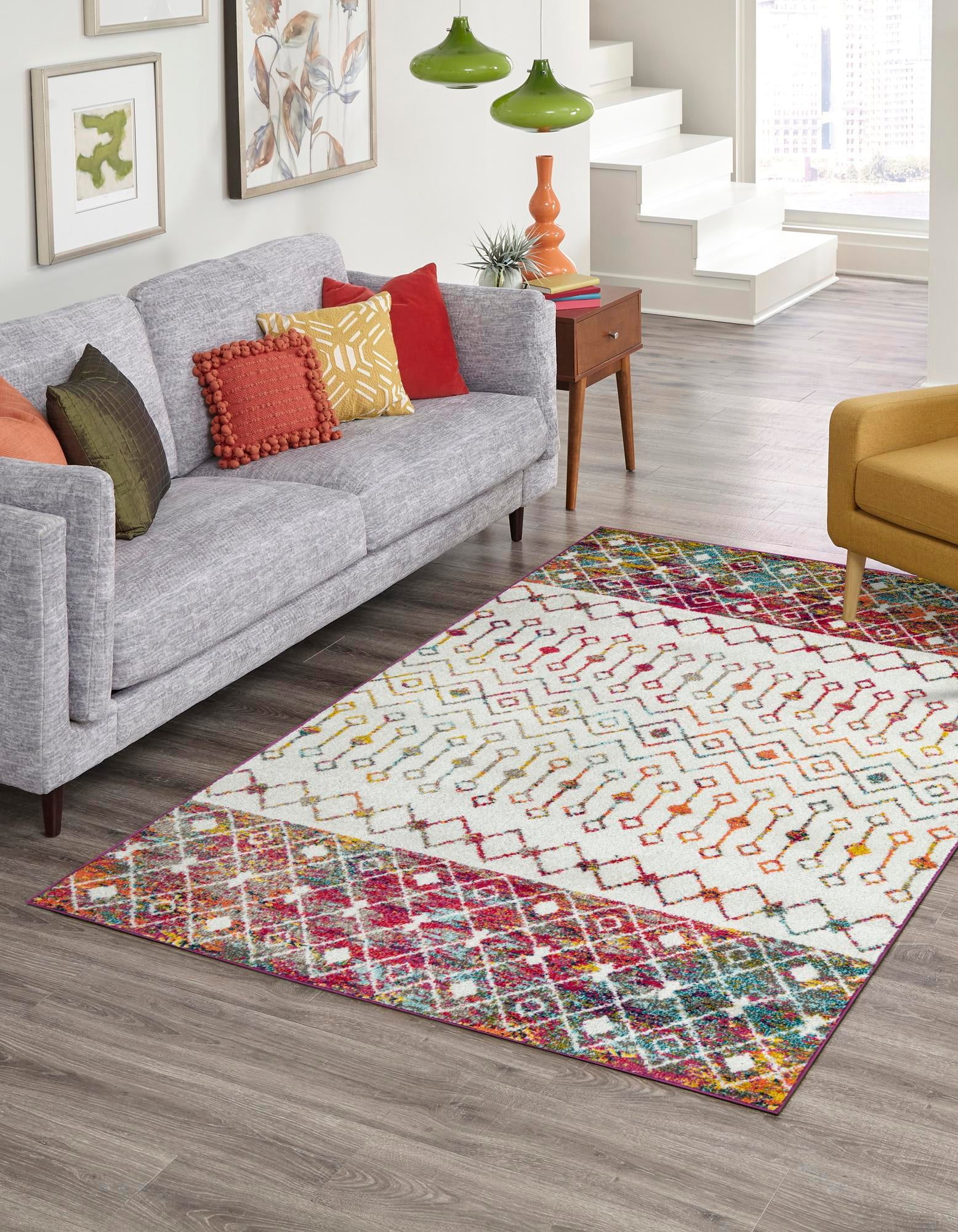 Unique Loom Tribal Trellis Collection Area Rug - Alami (4' 1" x 6' 1 ...