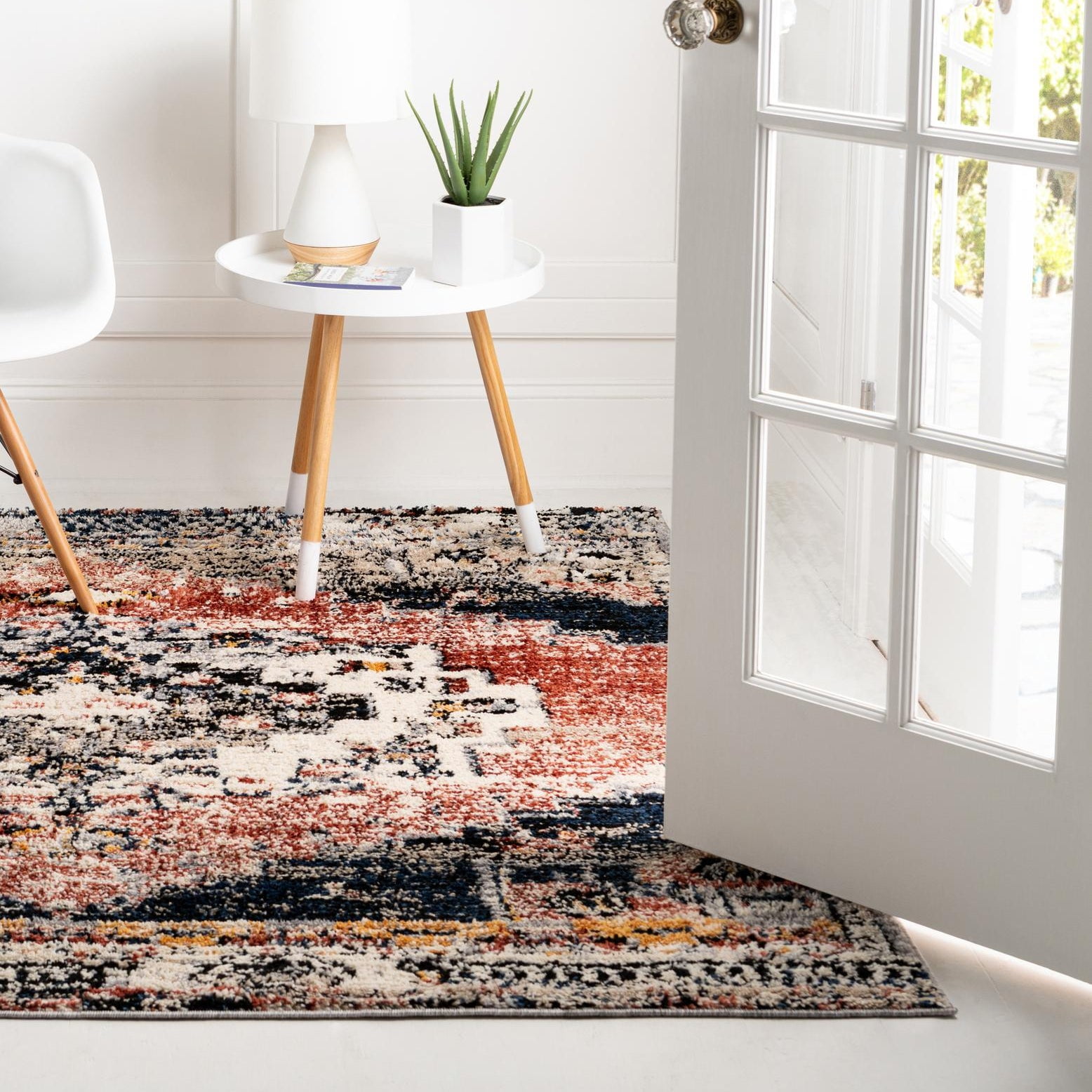 Unique Loom Tucson Collection Area Rug - Tubac (6' Square Rust Red ...