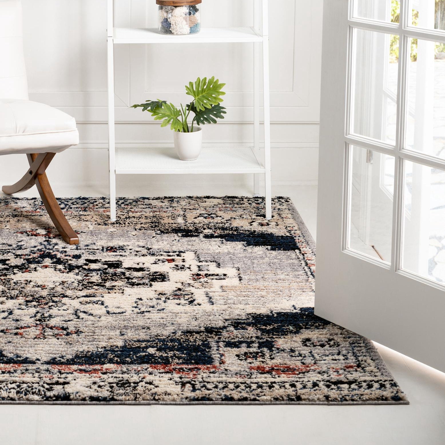 Unique Loom Tucson Collection Area Rug - Tubac (8' Square Gray/Black ...