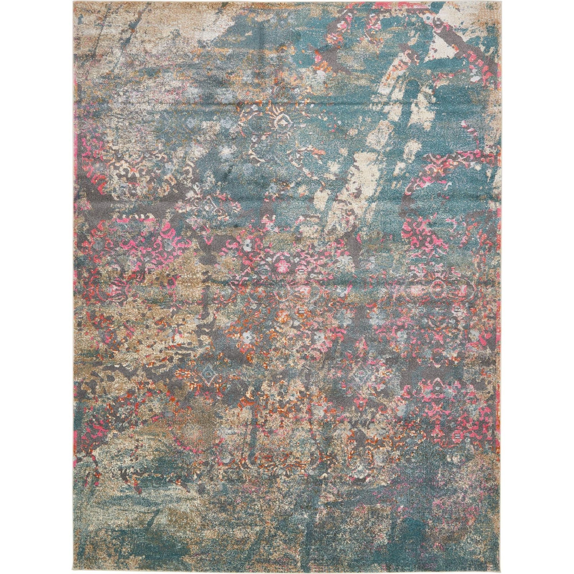 Unique Loom Uppsala Aurora Rug Blue/Beige 10' x 13' 1" Abstract ...