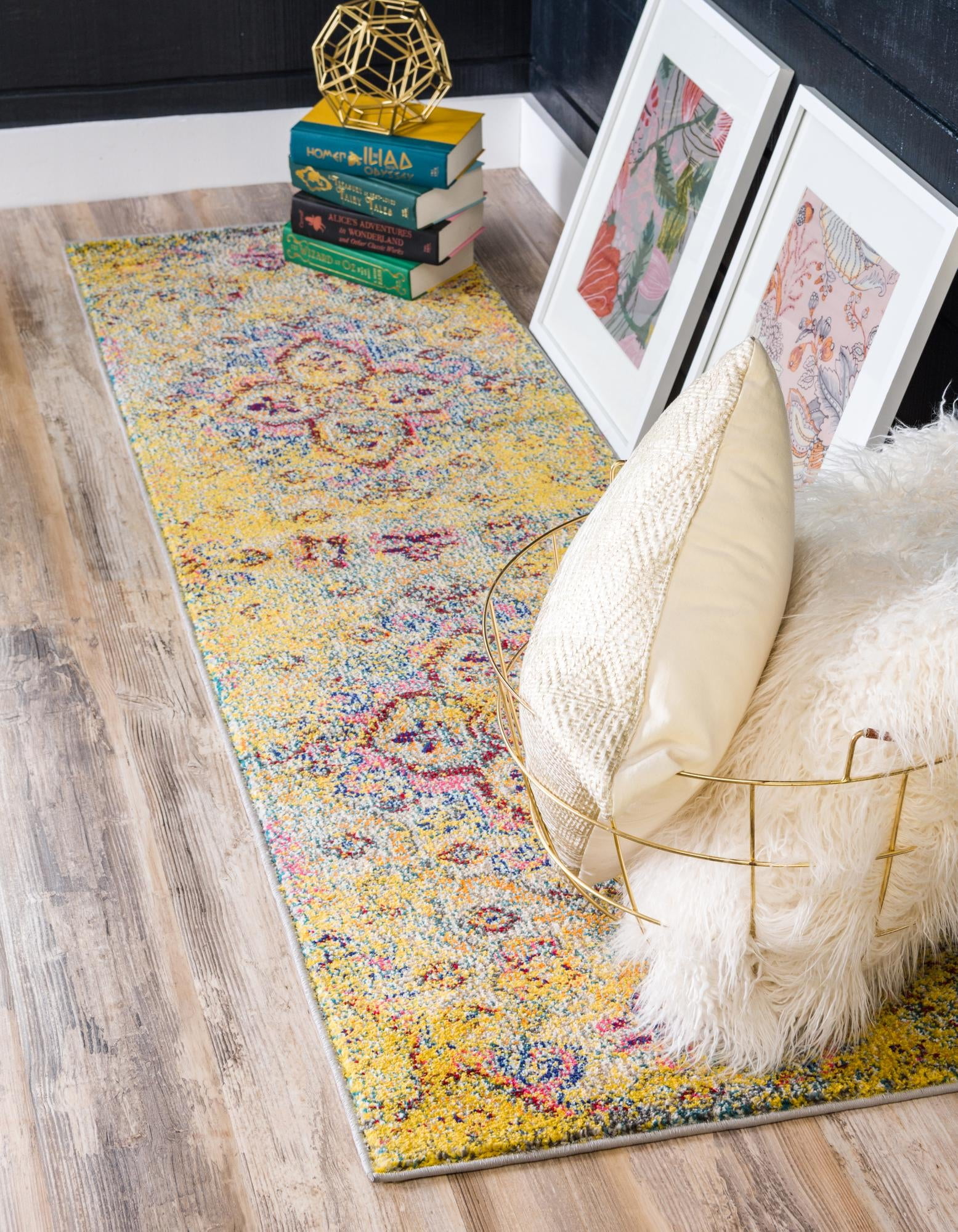 Unique Loom Van Gogh Vita Rug , 2' 0" x 6' 9" ,Yellow - Walmart.com