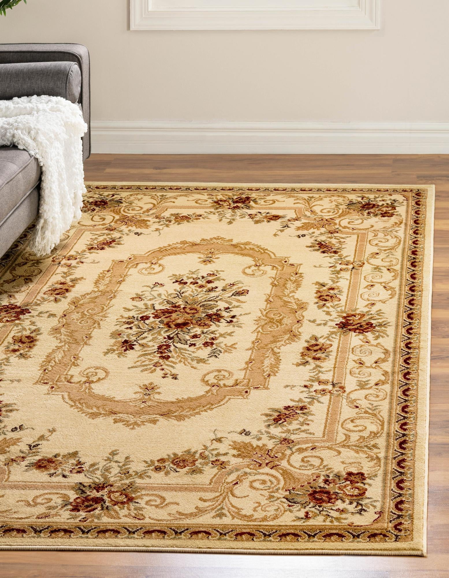 Free Shipping! Unique Loom Henry Versailles Rug Cream/Green 7' 10" x 10 ...
