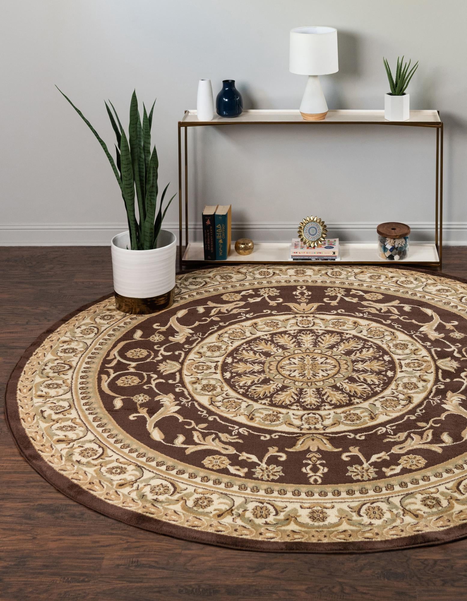 Unique Loom Versailles Collection Area Rug - Napoleon (6' 1" Round ...