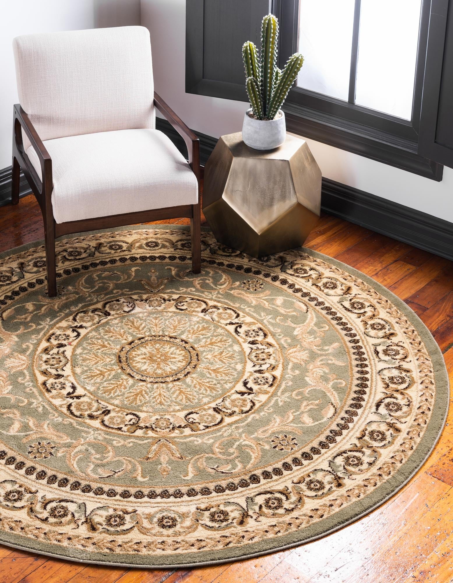 Unique Loom Versailles Collection Area Rug - Napoleon (7' 10" Round ...