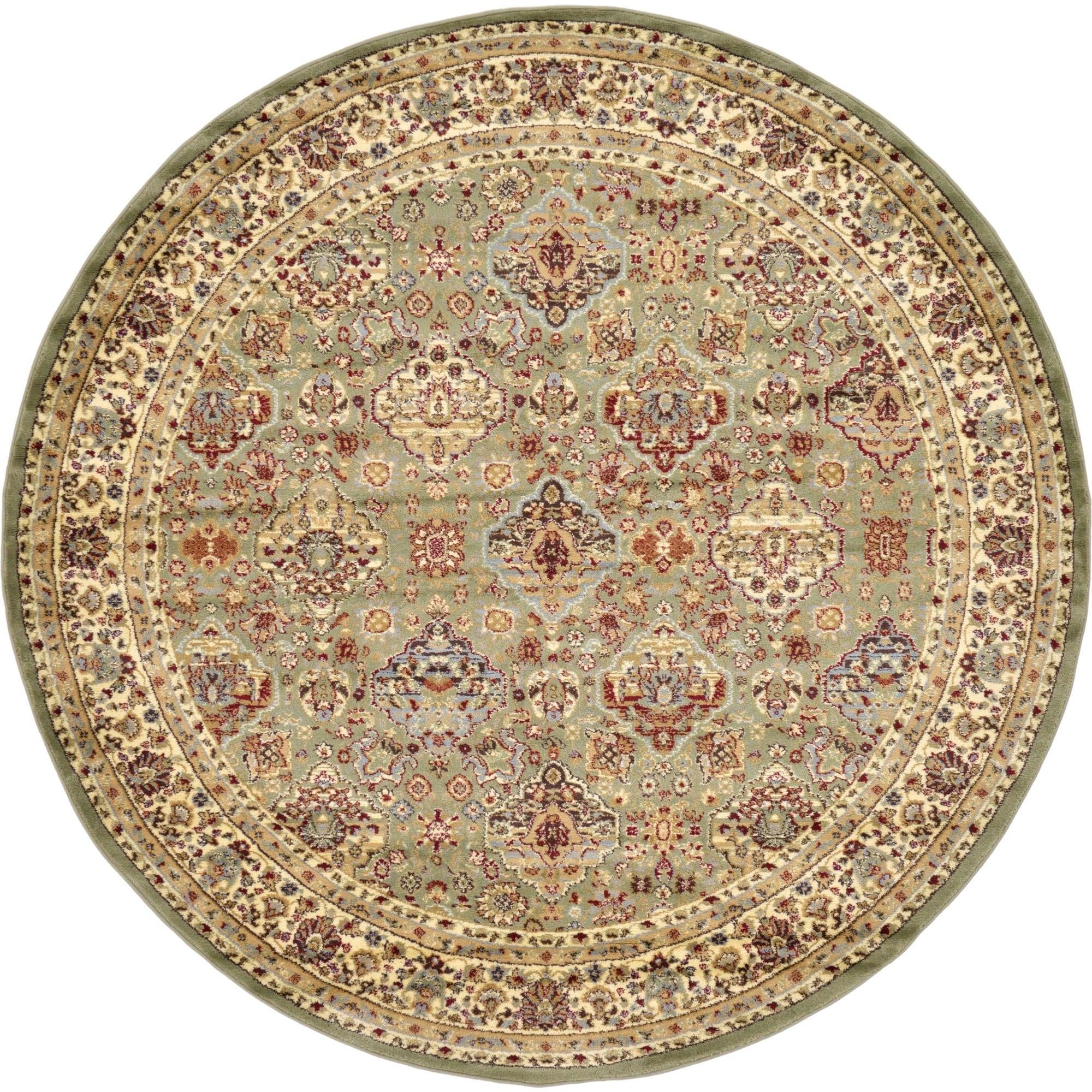 Unique Loom Voyage Collection Area Rug - Colonial (7' 10" Round Light ...