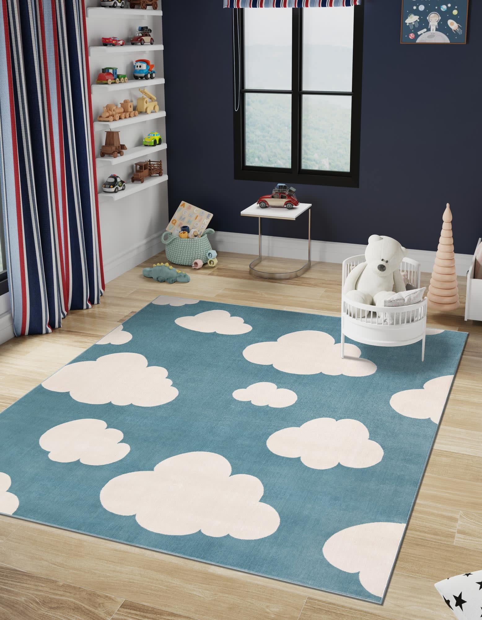 Unique Loom Whimsy Kids Collection Area Rug - Clouds (7' 10" Square Sky ...