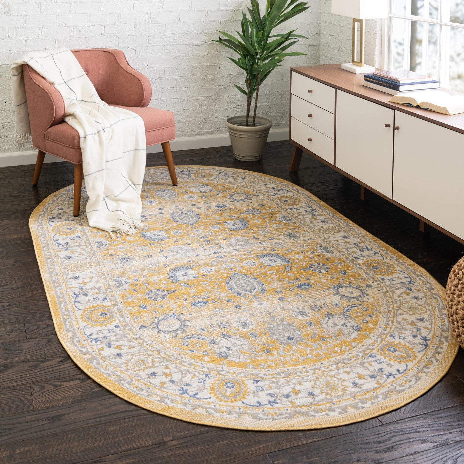 Unique Loom Whitney Collection Area Rug - Bordeaux (8' x 10' Oval ...