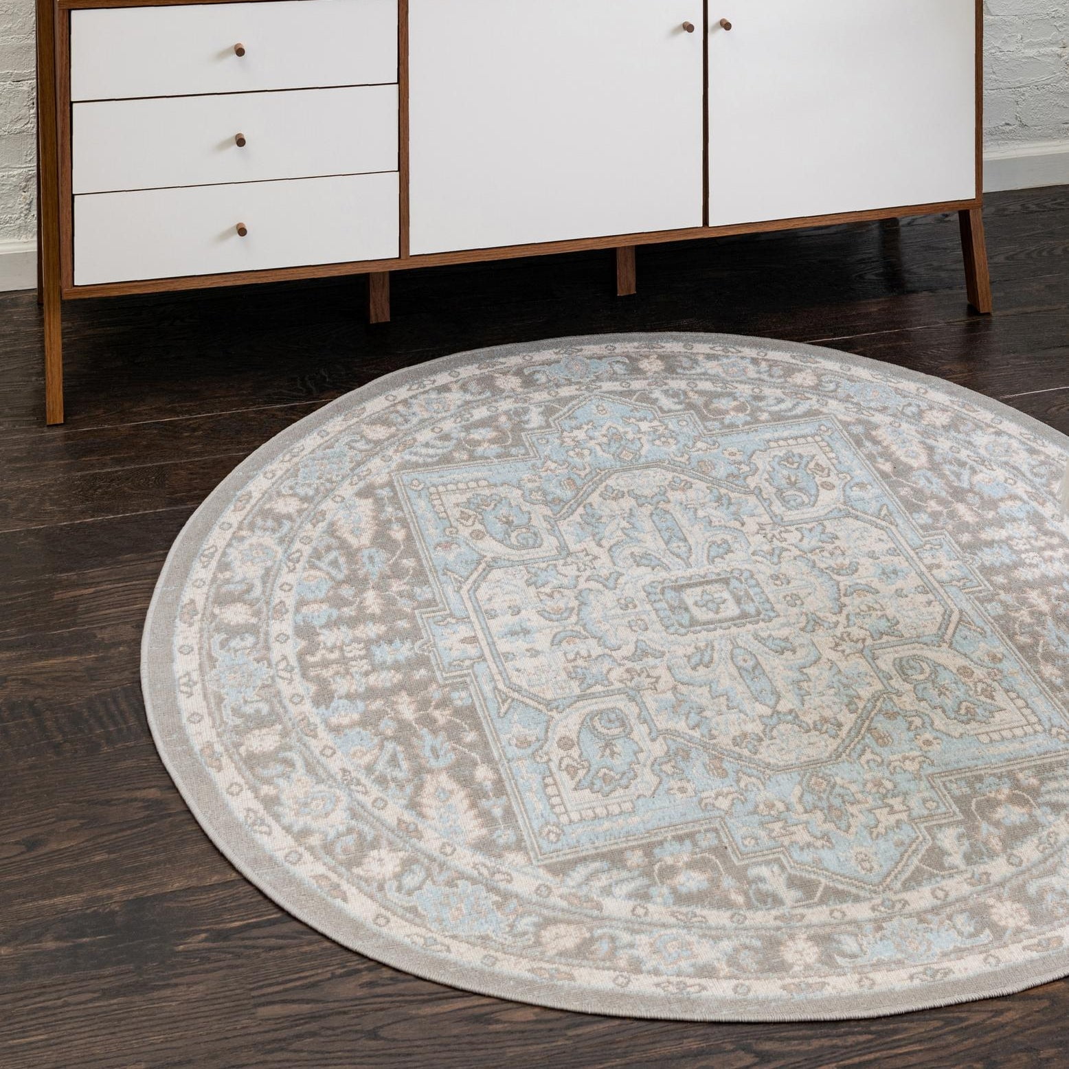 Unique Loom Whitney Collection Area Rug - Milano (5' 3" Round Cloud ...