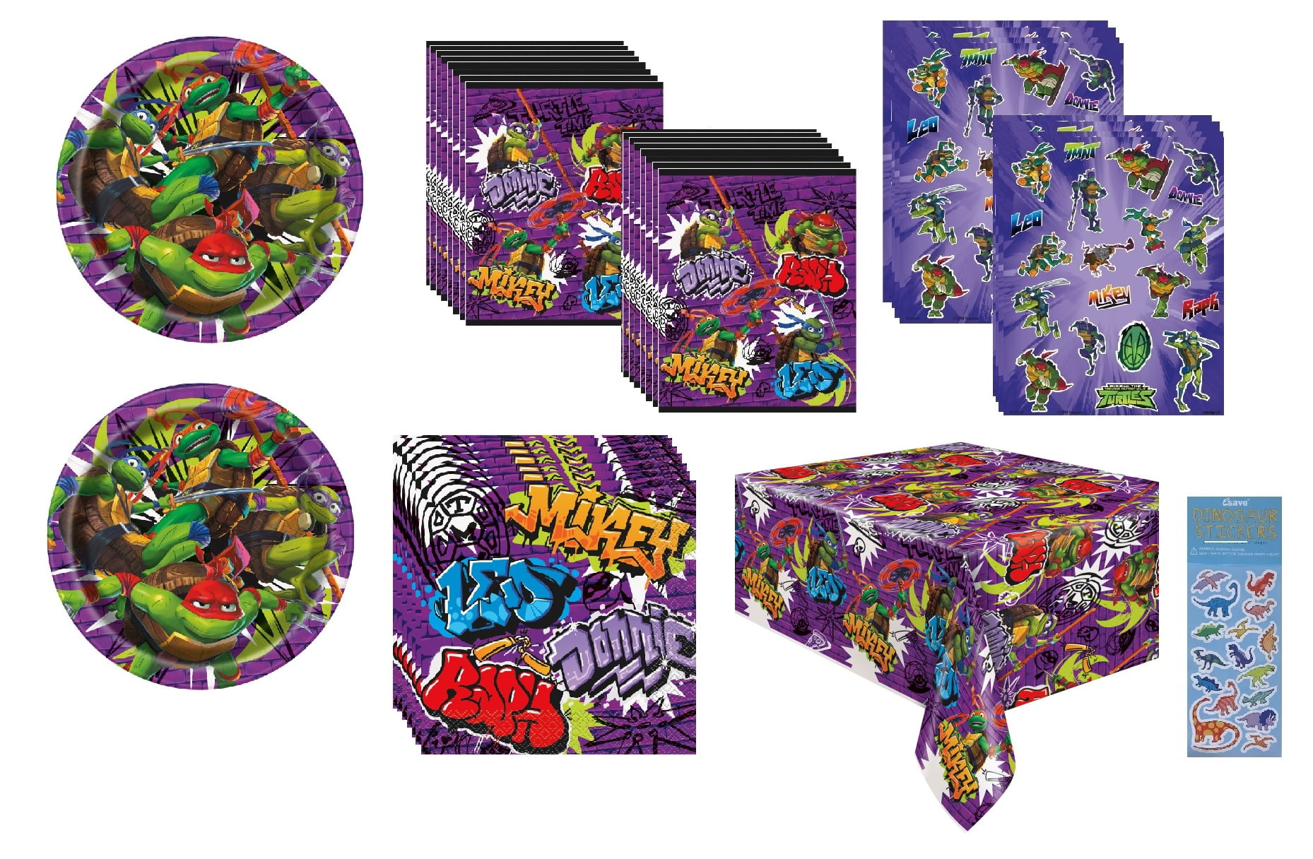 TMNT Teenage Mutant Ninja Turtles Party Decor Supplies for 16: Plates ...