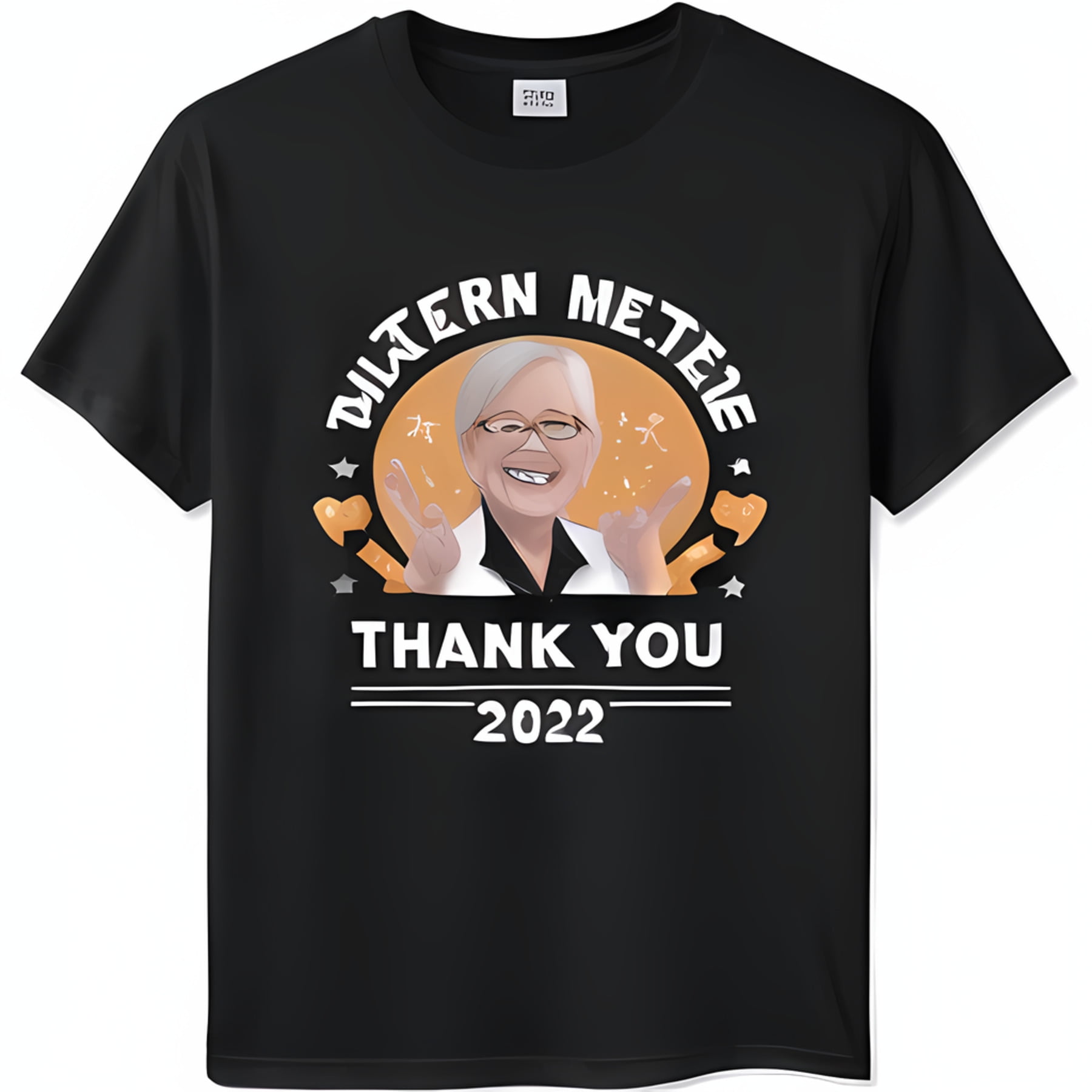 Unique Mathern Water Scientist Design on Black T-Shirt Smiling Figure with Golden Arrows Thank ...