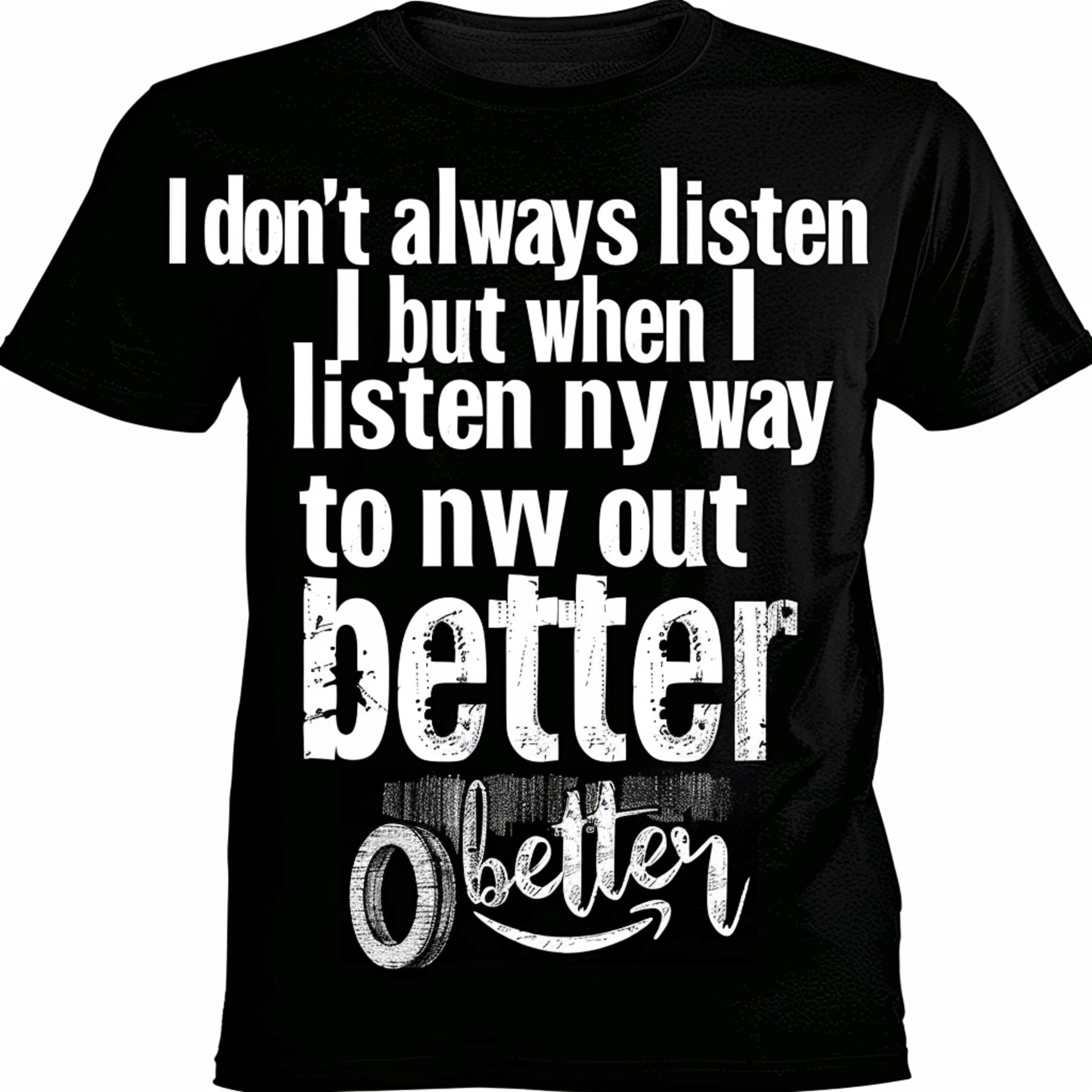 Unique Men's Black T Shirt Design: Radiant Eera Kud Style with Witty ...