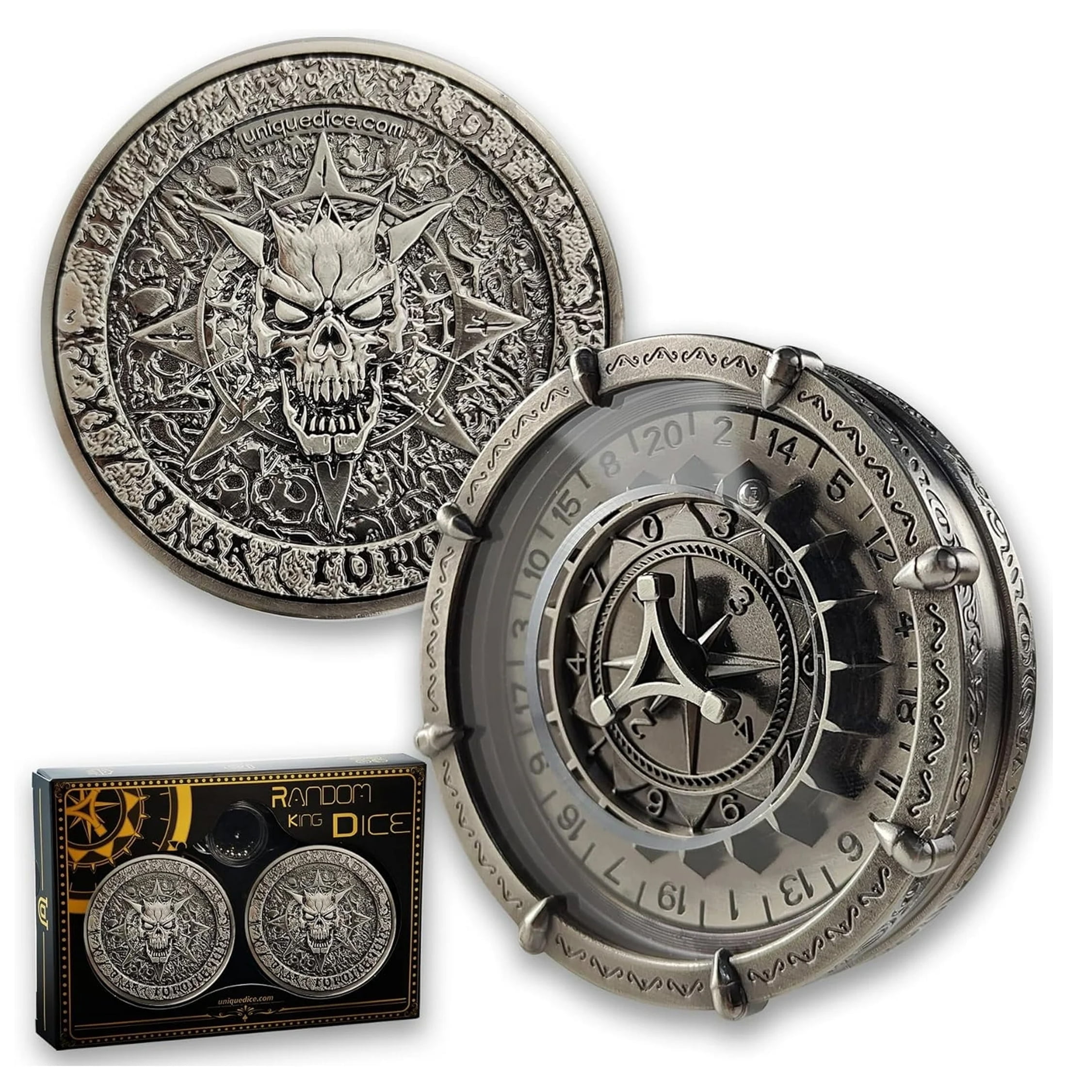 Dice Spinner - 7 in 2 Dice Roulette Wheel Skull Random King for ...