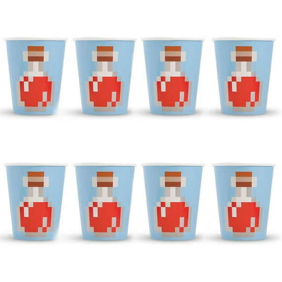 Unique Industries Minecraft Disposable Paper Cups, 8 Count, 9oz ...