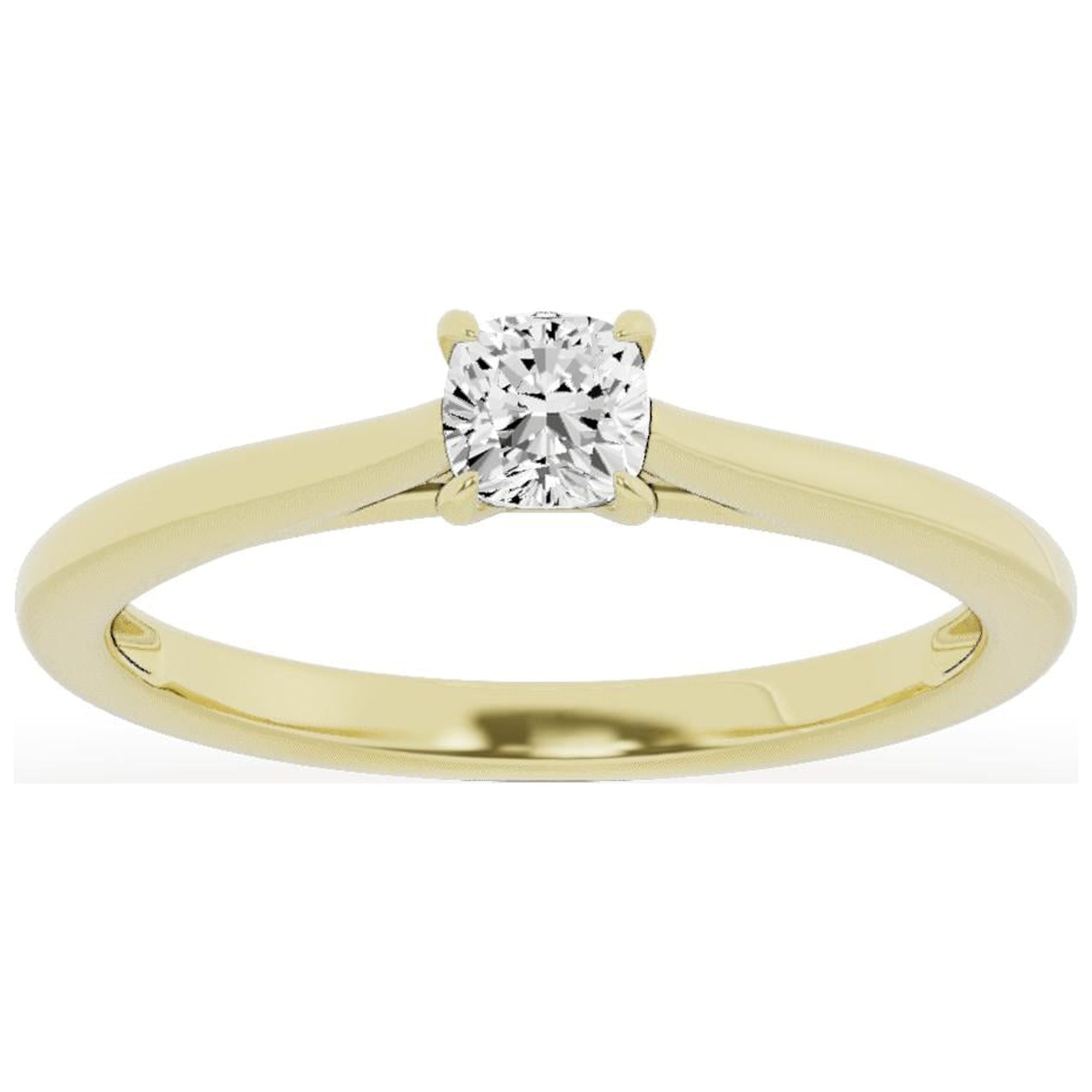 Unique Moments 0.25 Carat Solitaire 4-Prong Lab Grown Cushion-Cut ...