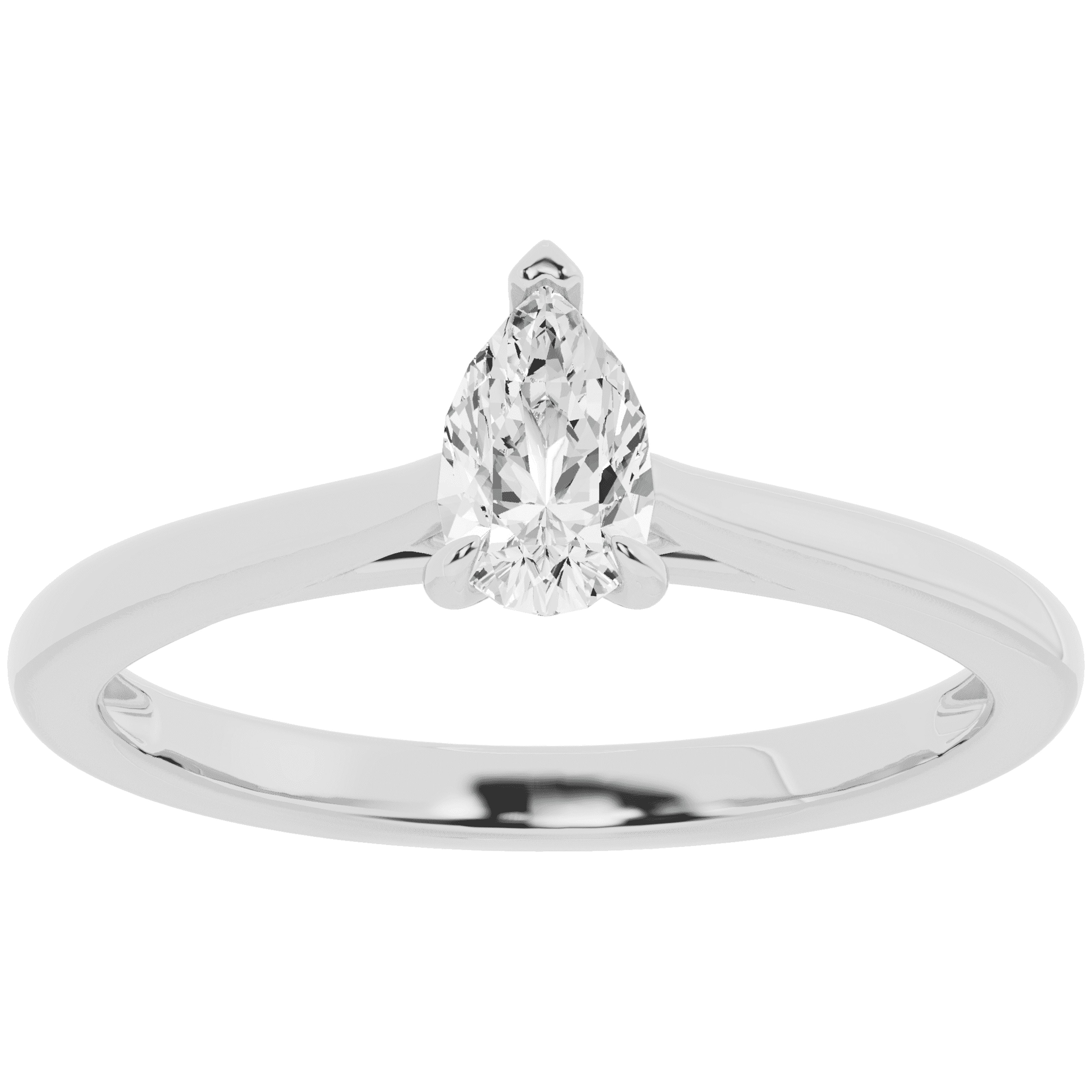 Unique Moments 0.50 Carat Lab Grown Pear Solitaire Diamond Engagement ...