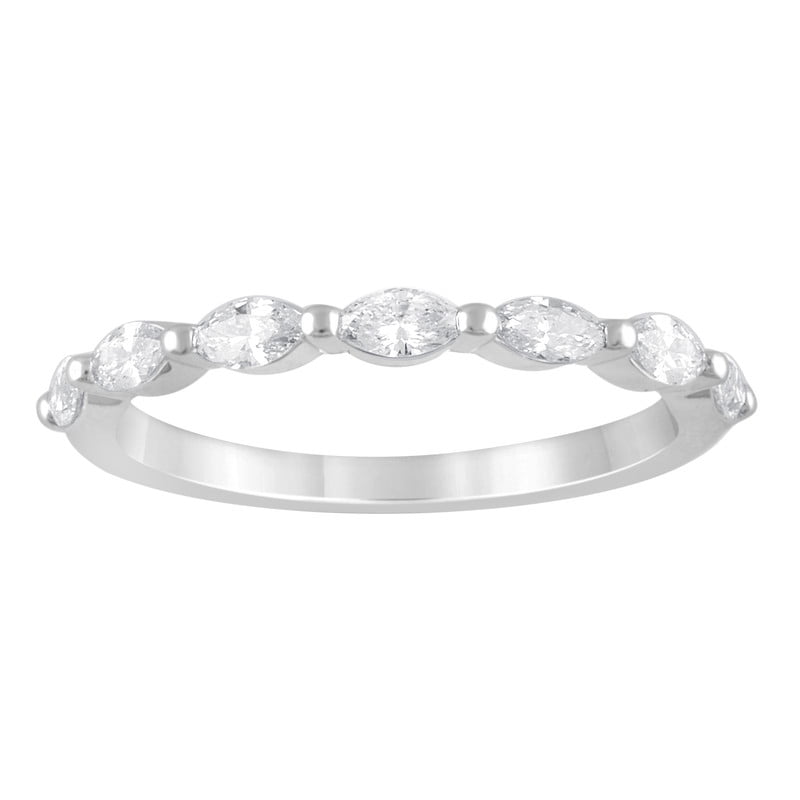 Unique Moments 0.50 ct Marquise Lab Grown Diamond Half Eternity Ring ...