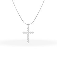 FireStar Halo Diamond Necklace for Women 10K White Gold 1/2 Ct Blue Lab ...