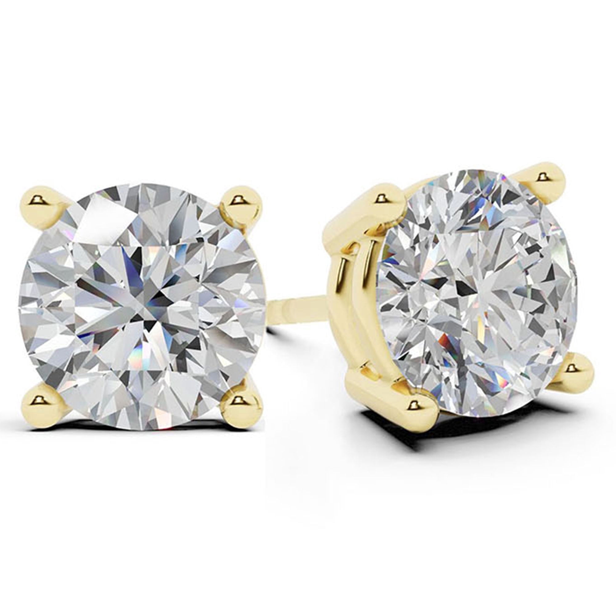 Unique Moments 1/4 Carat Round Lab Grown Diamond Stud Earrings in 14K ...