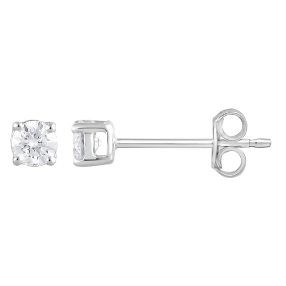 Unique Moments 1 Ct Lab Grown Diamond Solitaire Stud Earrings 10K White ...